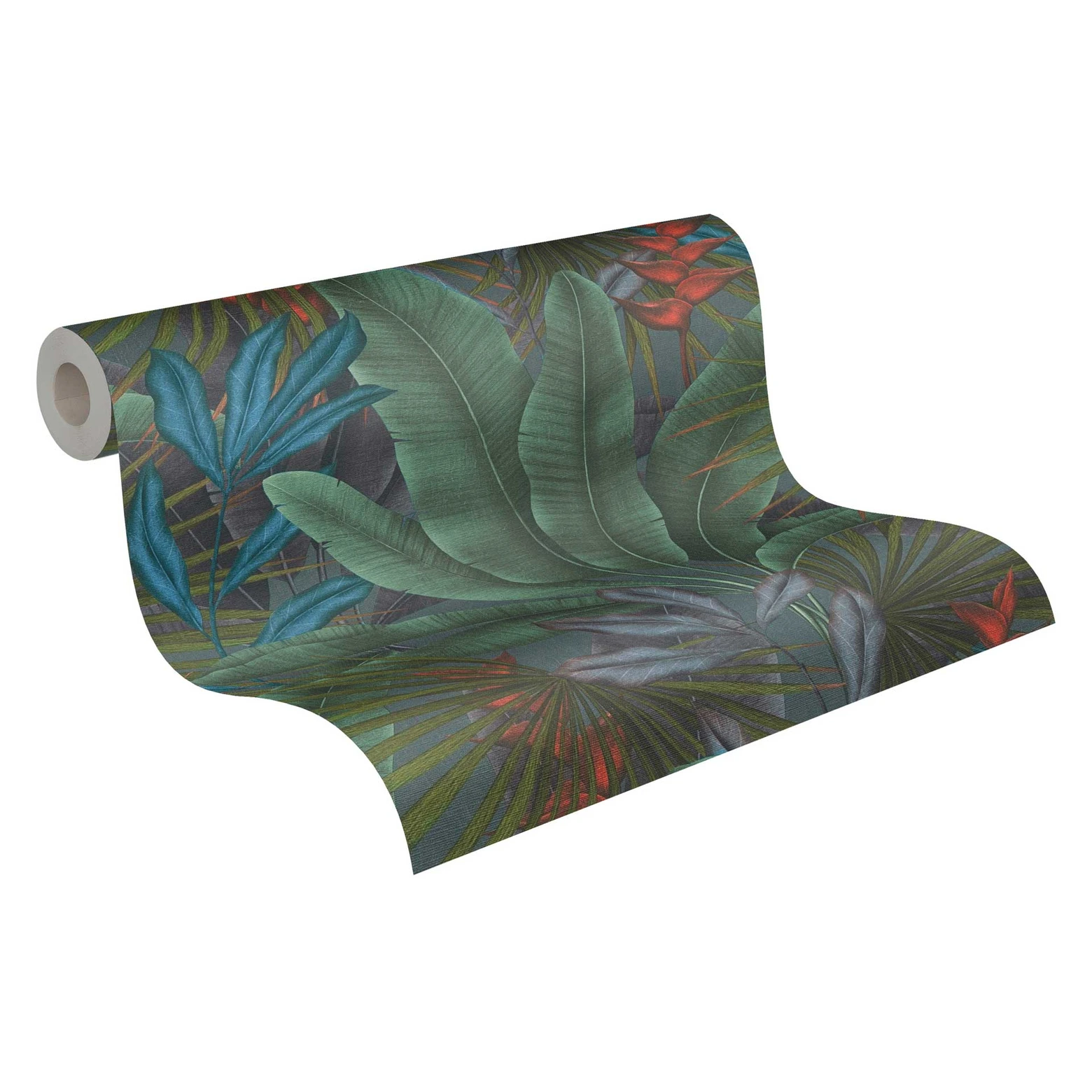 Botanisch behang in groentinten met planten - vliesbehang | wall-art.nl