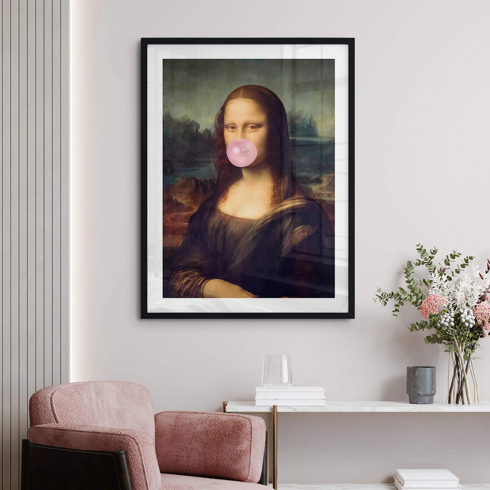Poster Mona Lisa avec chewing-gum | wall-art.fr