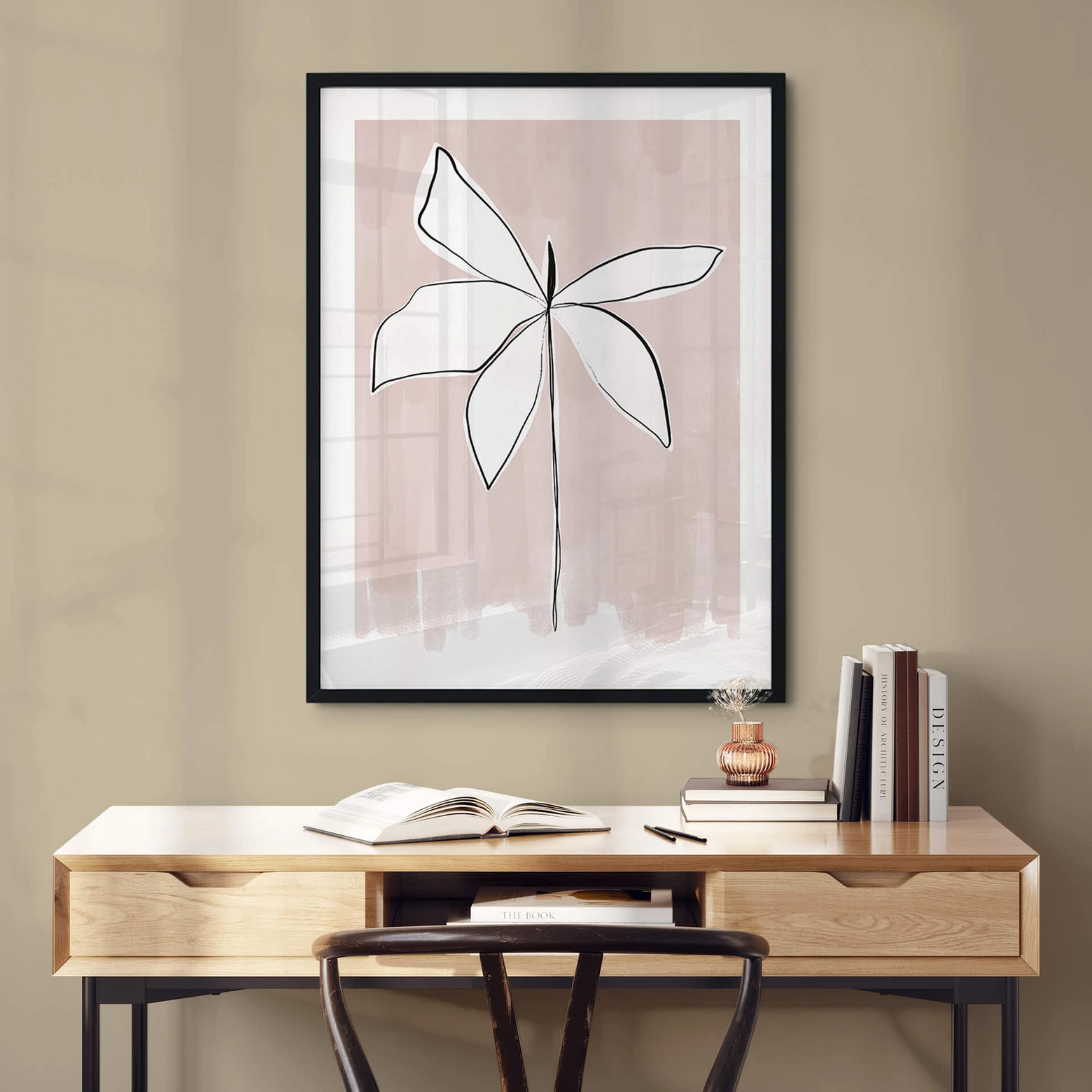 Poster uplusmestudio - Line Art - Das verlorene Blütenblatt | wall-art.de