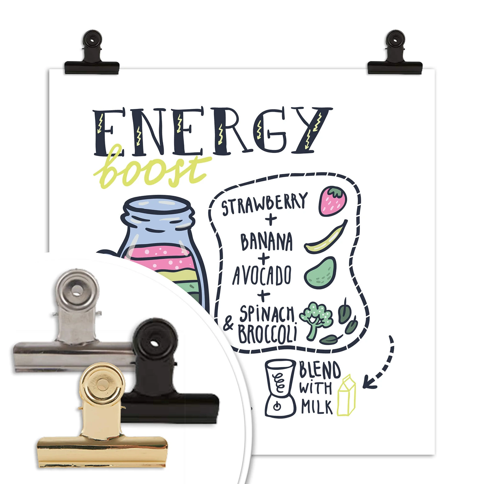 Poster Energy Boost - quadratisch | wall-art.de