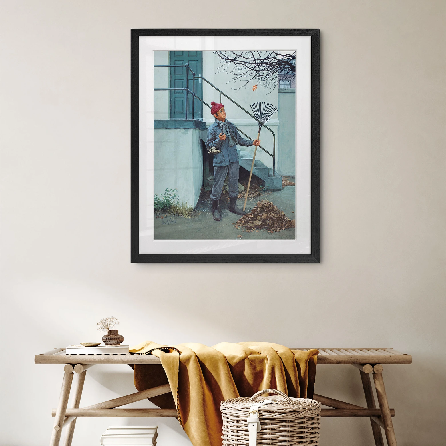 Fine Art Poster mit Passepartout Laubfall (1970) - Kurt Ard | wall-art.de