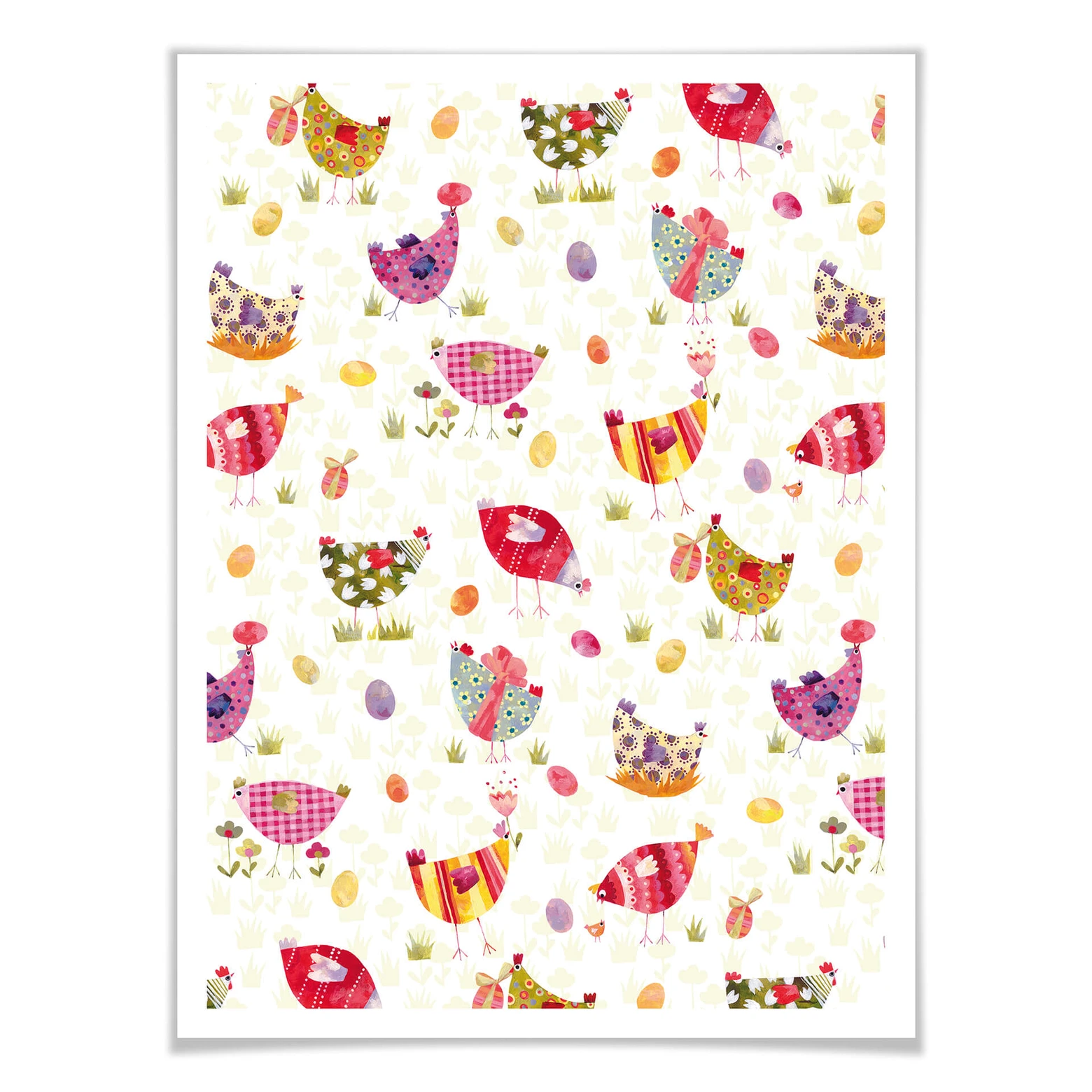 Poster Blanz - Bunte Hühner | wall-art.de