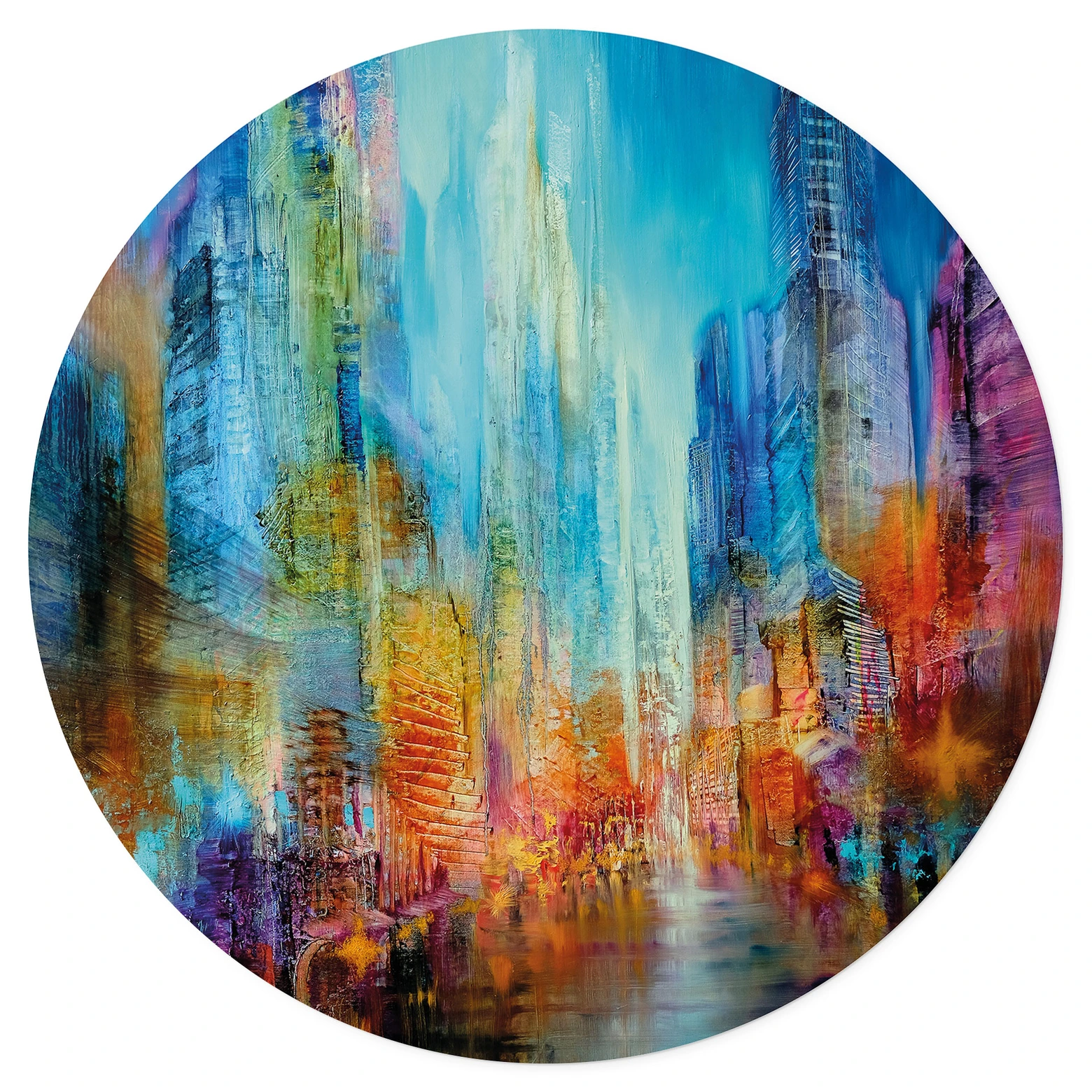 Wandtattoo Abstrakte Großstadt - Rund - Schmucker | wall-art.de