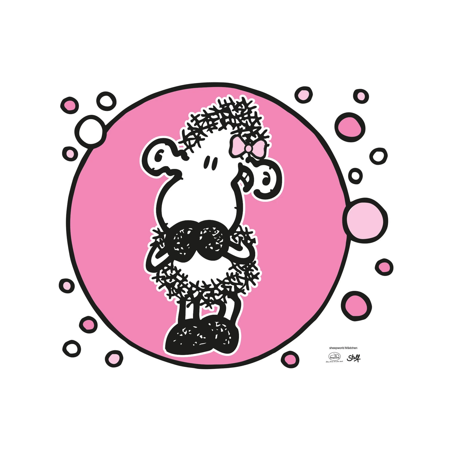 Wandtattoo sheepworld Schafmädchen | wall-art.de