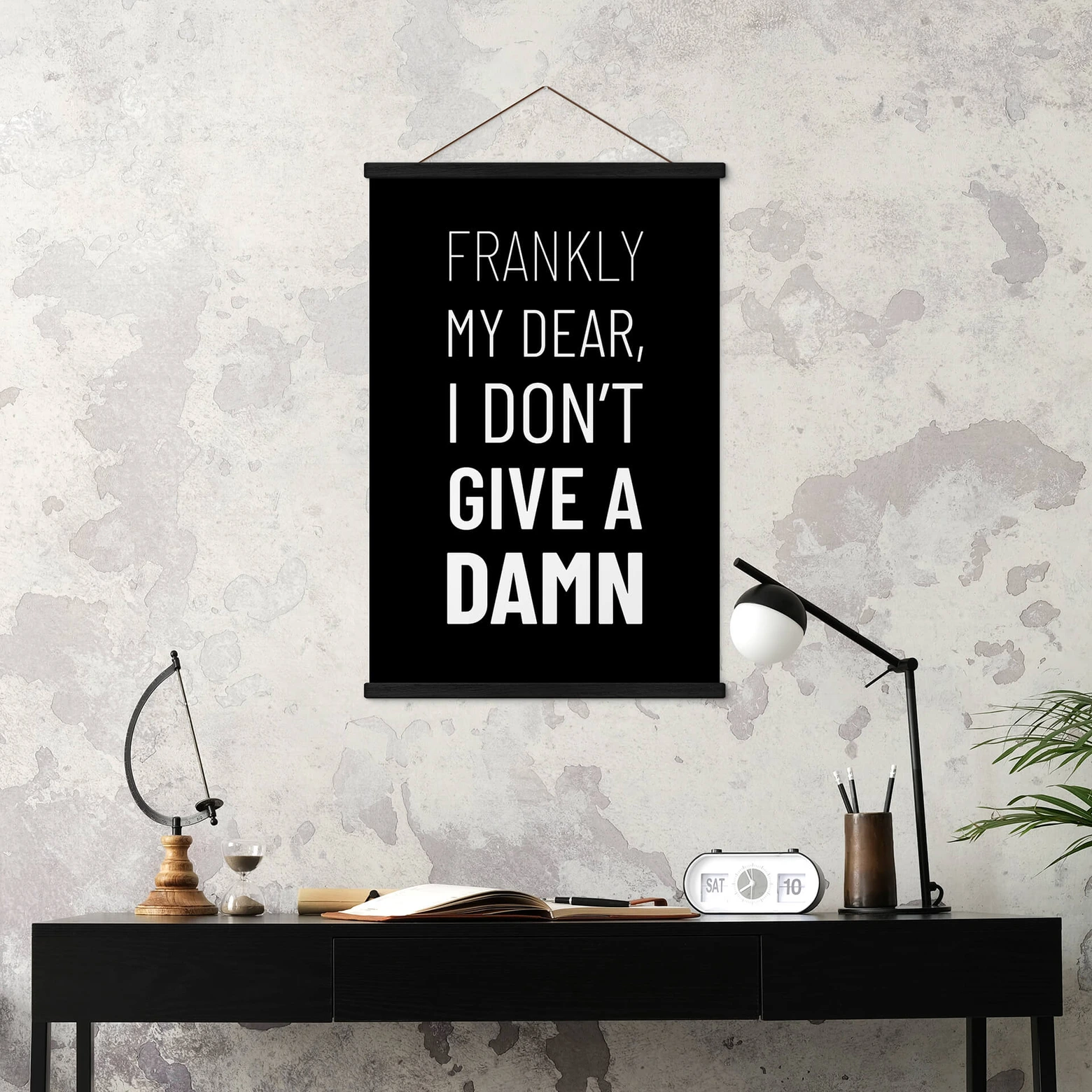 Stoffbild Spruch - Frankly my dear, I don't give a damn | wall-art.de