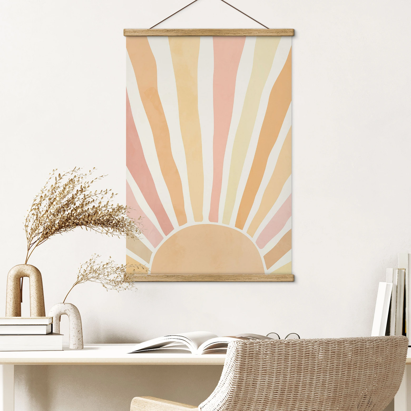Stoffbild Boho Sonnenstrahlen - Manovski | wall-art.de