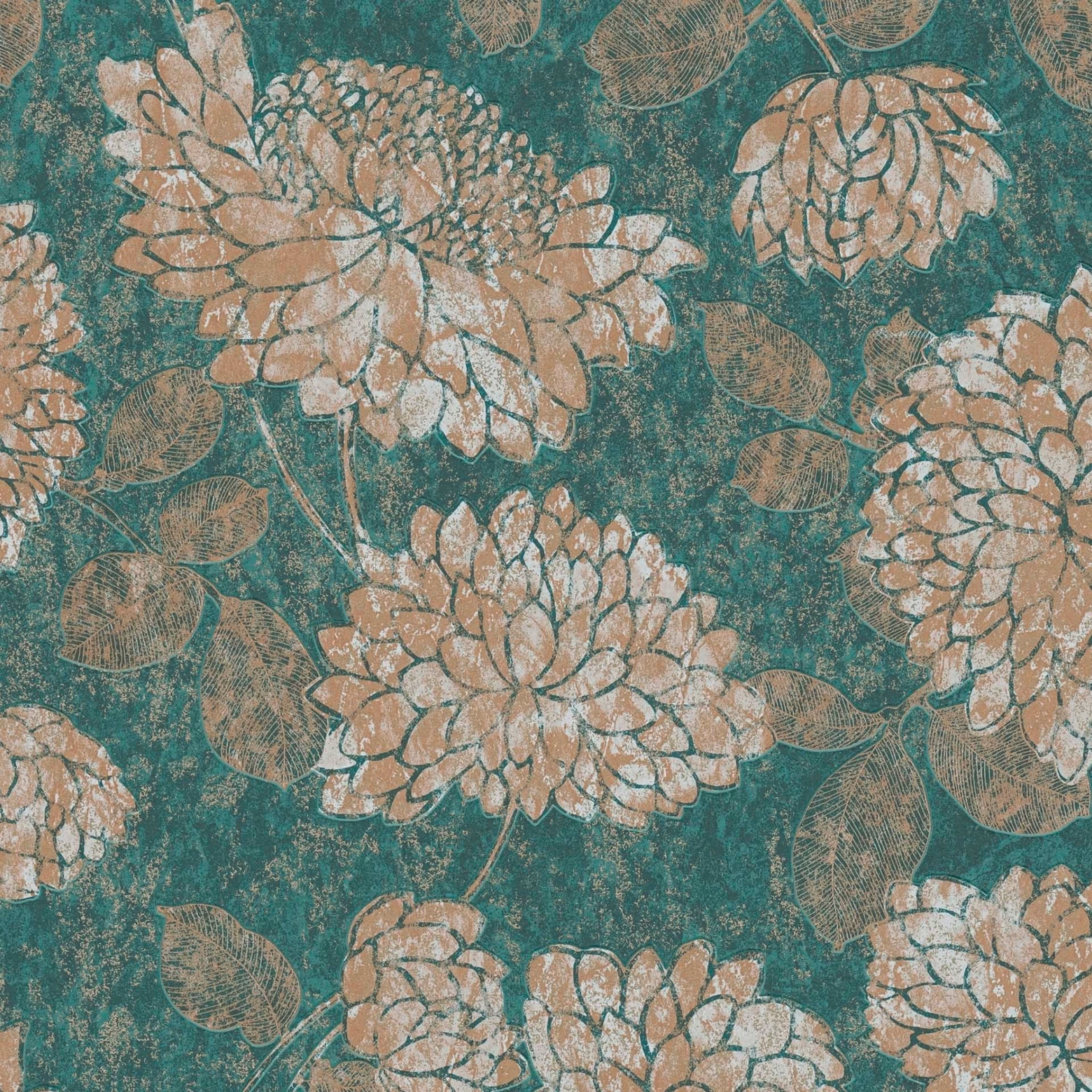 Vintage Tapete Floral Grun