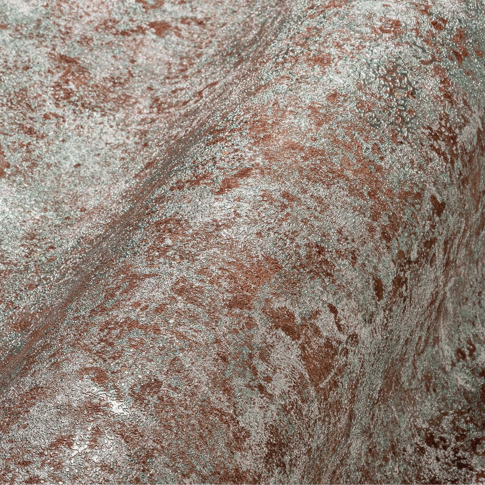 behang koper vliesbehang licht glanzend roestlook industrieel gipslook ...