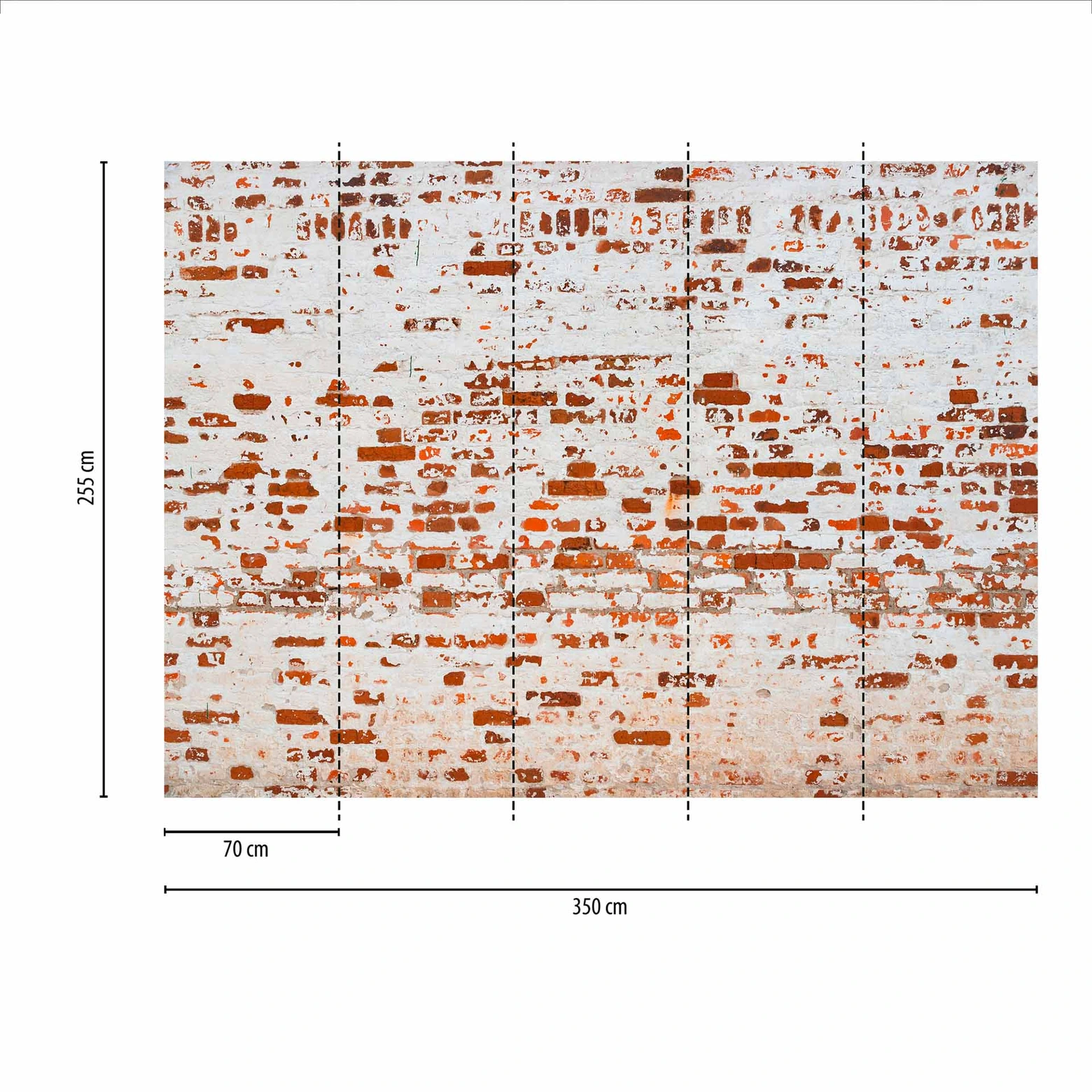 Fototapete Backste IndustrialWall weiß orange - Vliestapete Designwalls ...