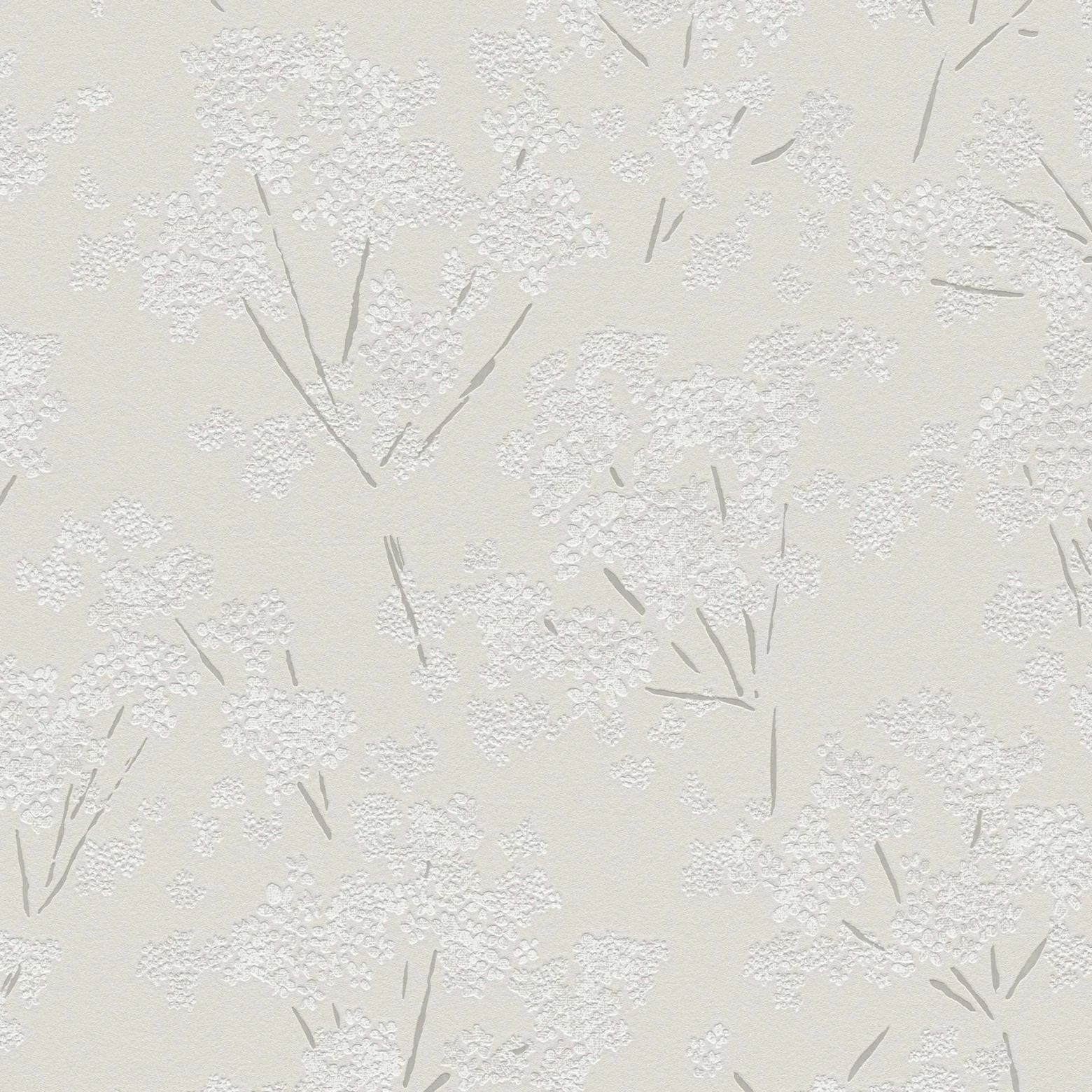 Natur-Tapete Blumen und Blüten Grau Weiß - Florale Vliestapete ...
