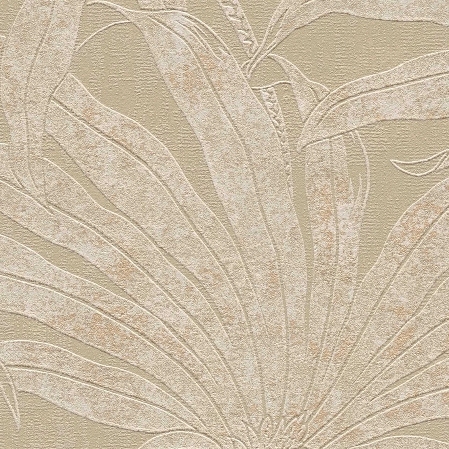 planten behang licht glanzend grijs goud - patroon behang met jungle ...