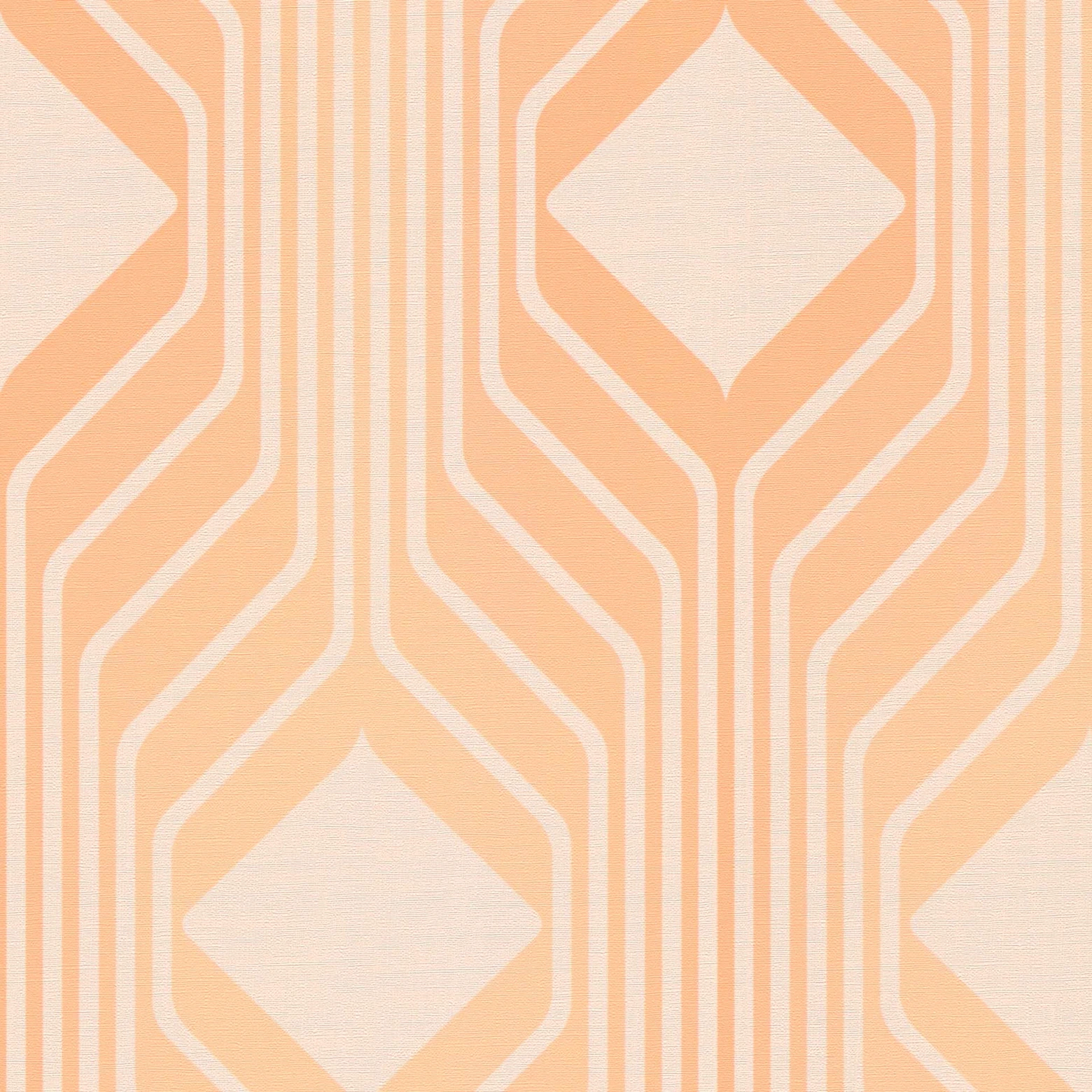 Retro behang oranje beige - vintage abstract vliesbehang - gelaagd ...