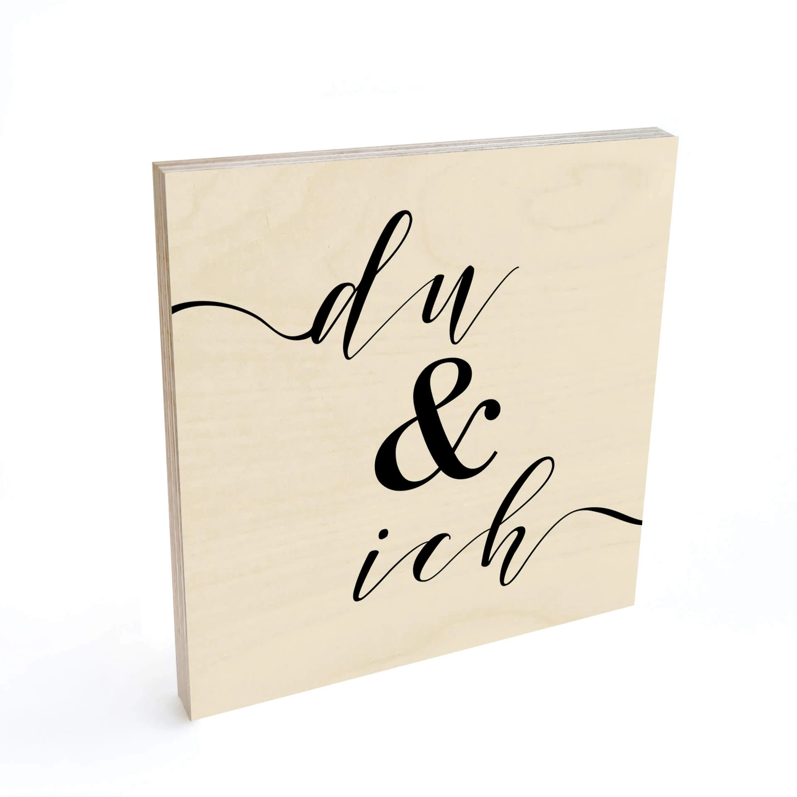 Holzposter Du und ich - Quadratisch | wall-art.de