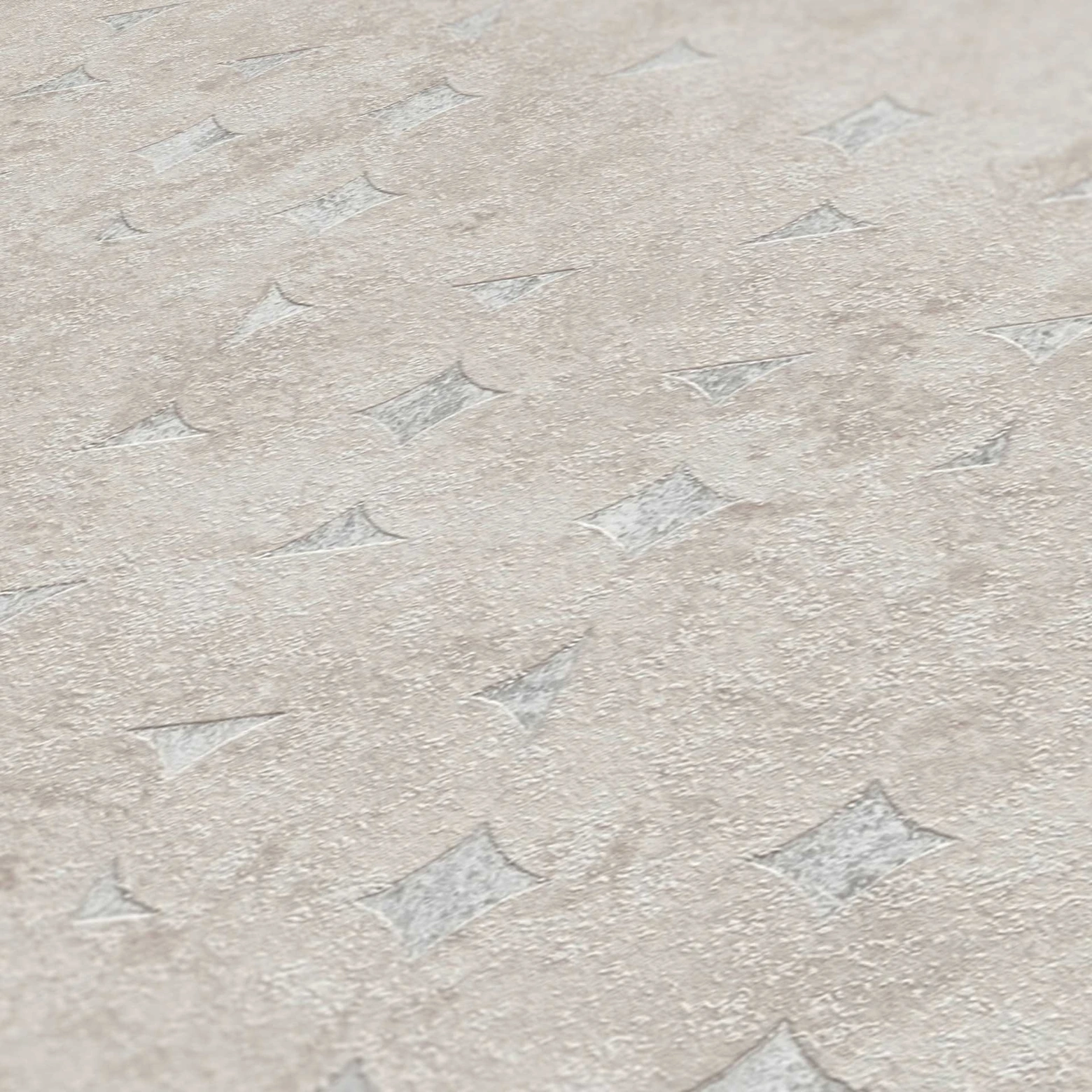 Creme Geometrische Muster-Tapete - Vliestapete mit dezenter Textur ...