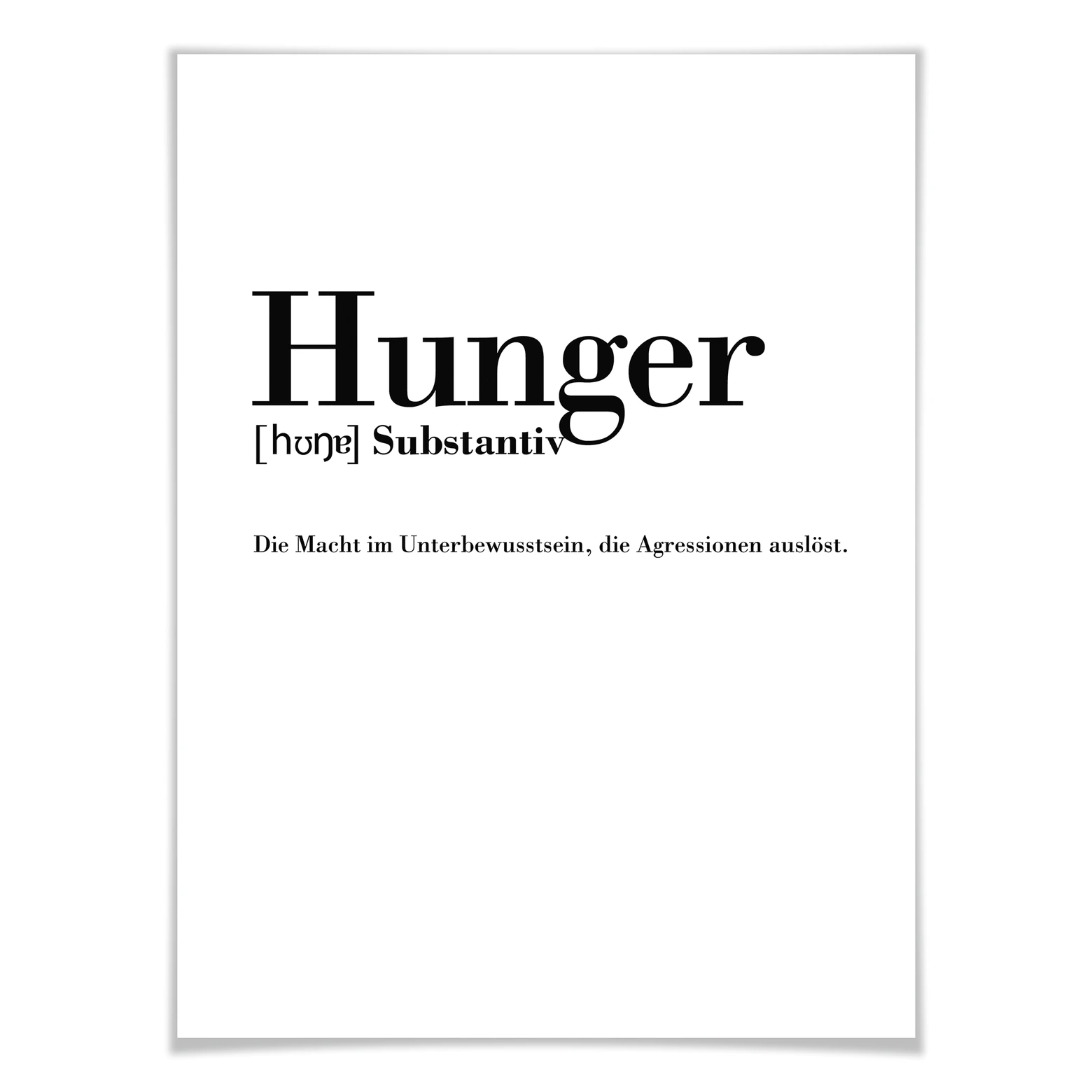 Poster Grammatik - Hunger | wall-art.de