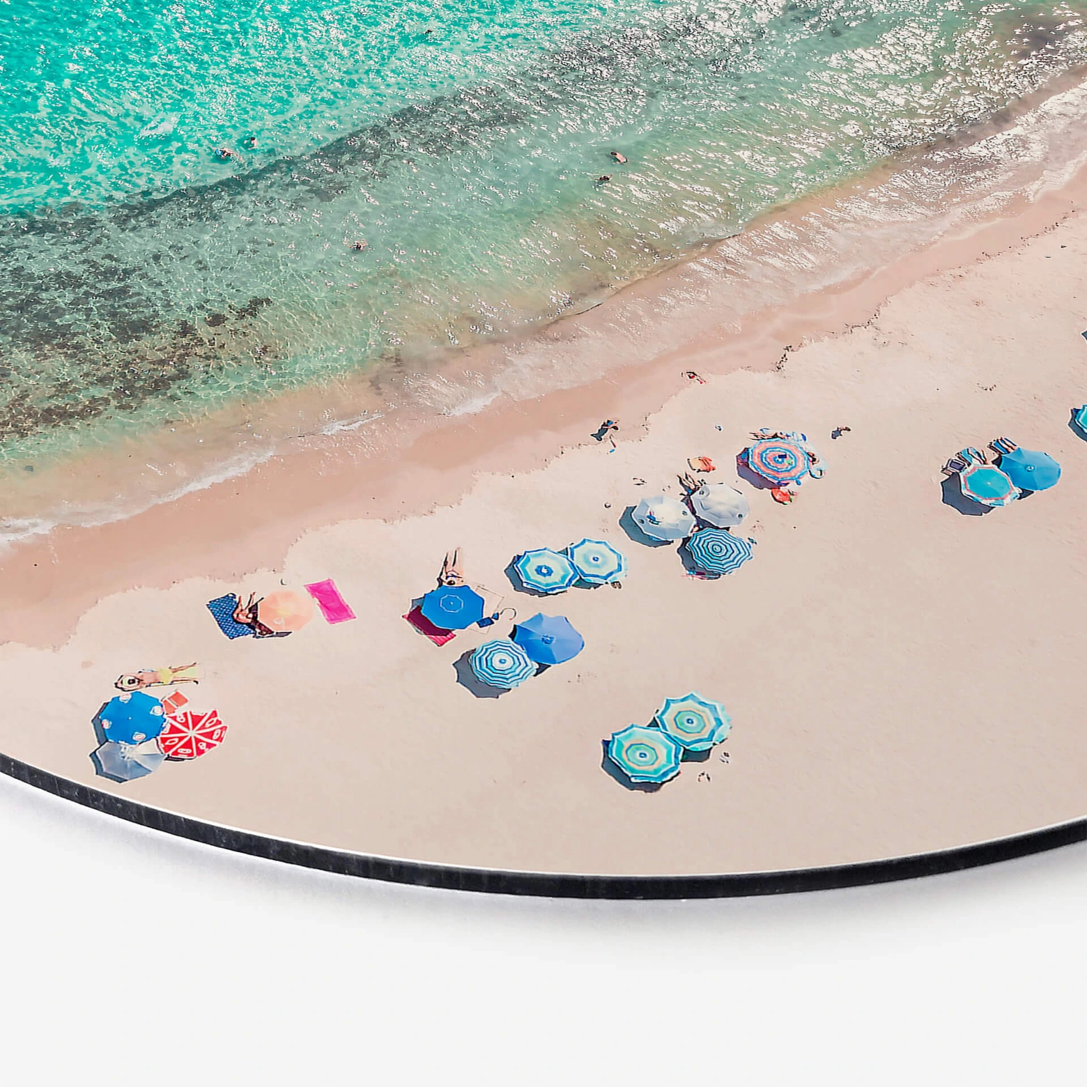 Alu-Dibond Sisi & Seb - Am Strand - Rund | wall-art.de