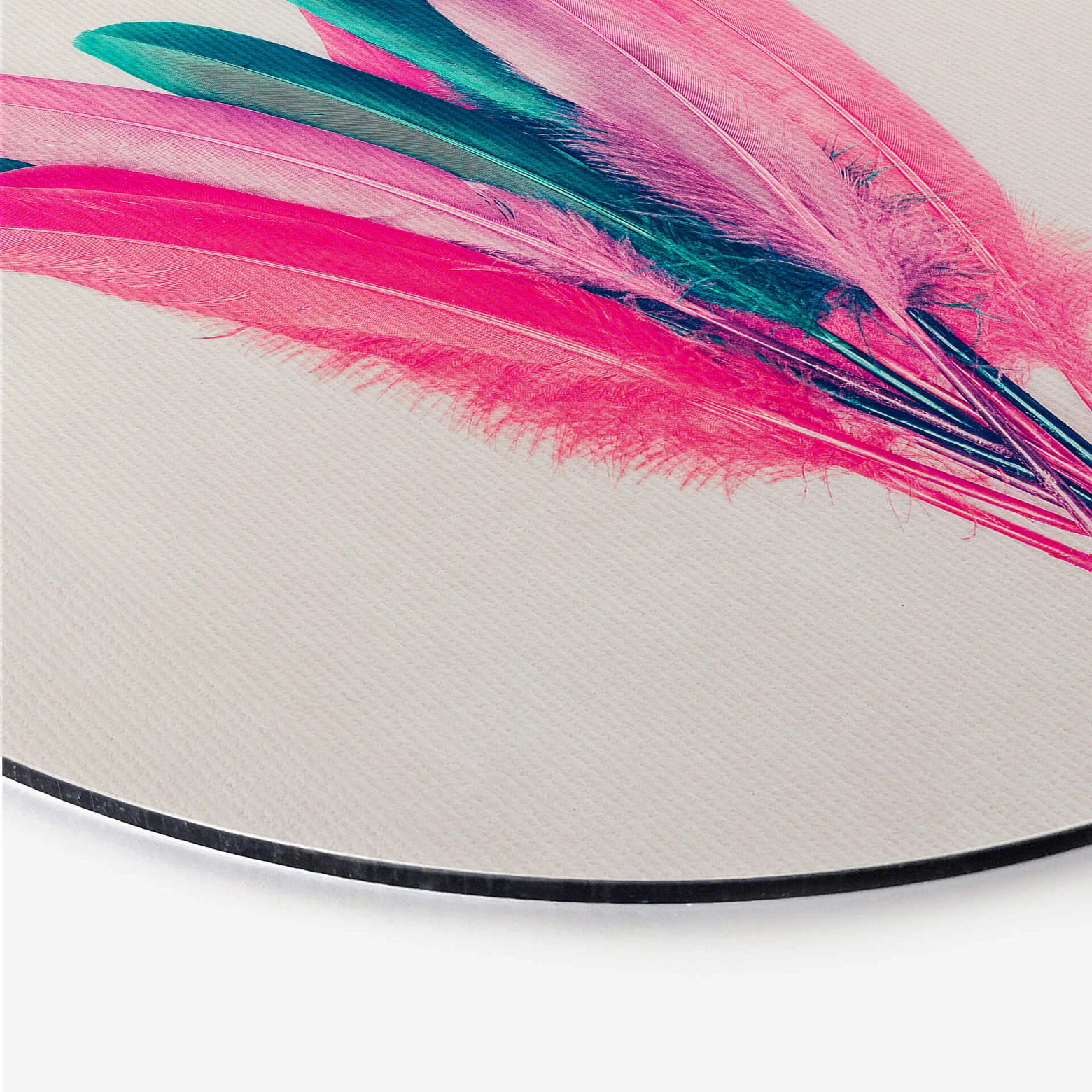 Alu-Dibond Kubistika - Feder Bouquet - Rund | wall-art.de