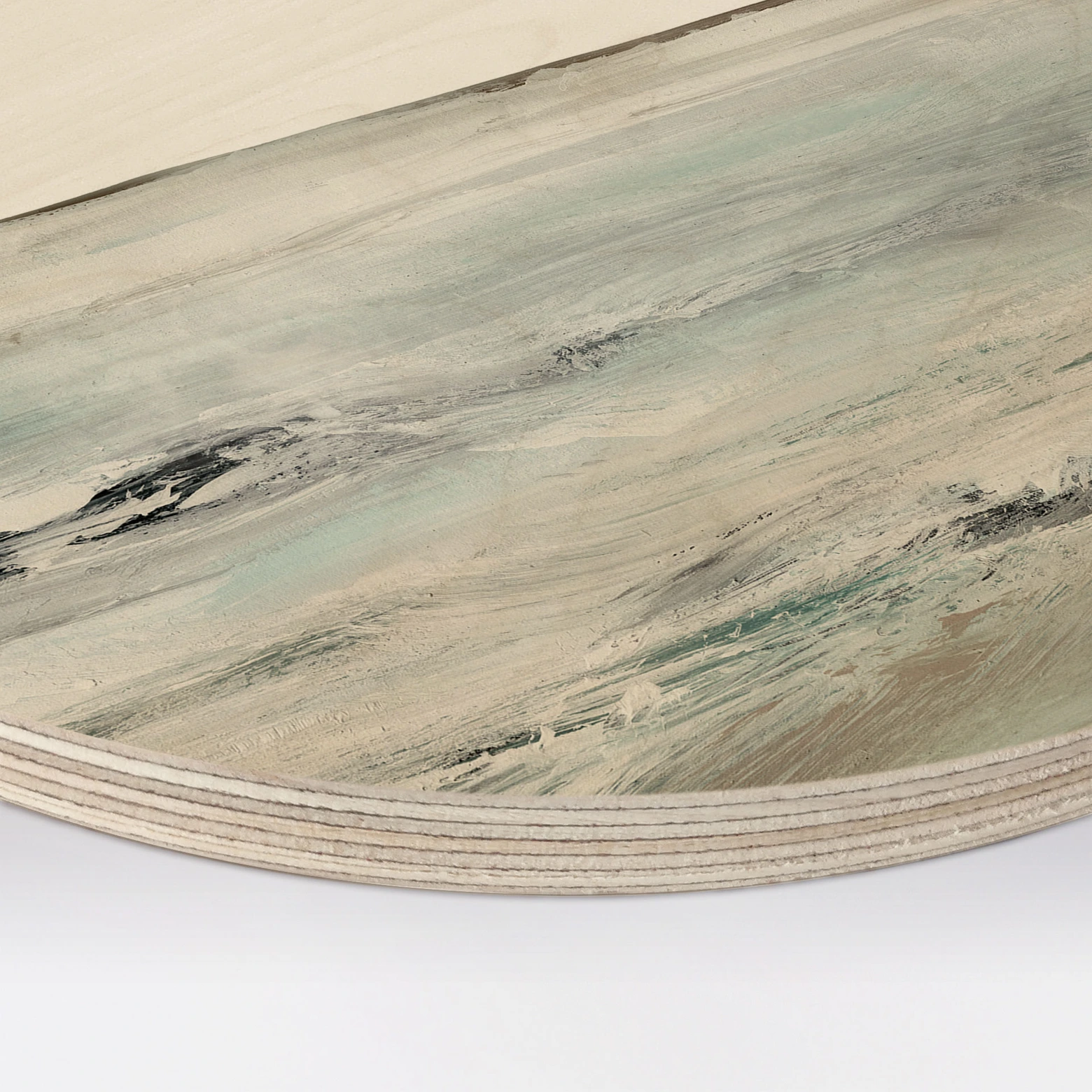 Holzbild Wellen am Sandy Bay - Hobday - Rund | wall-art.de