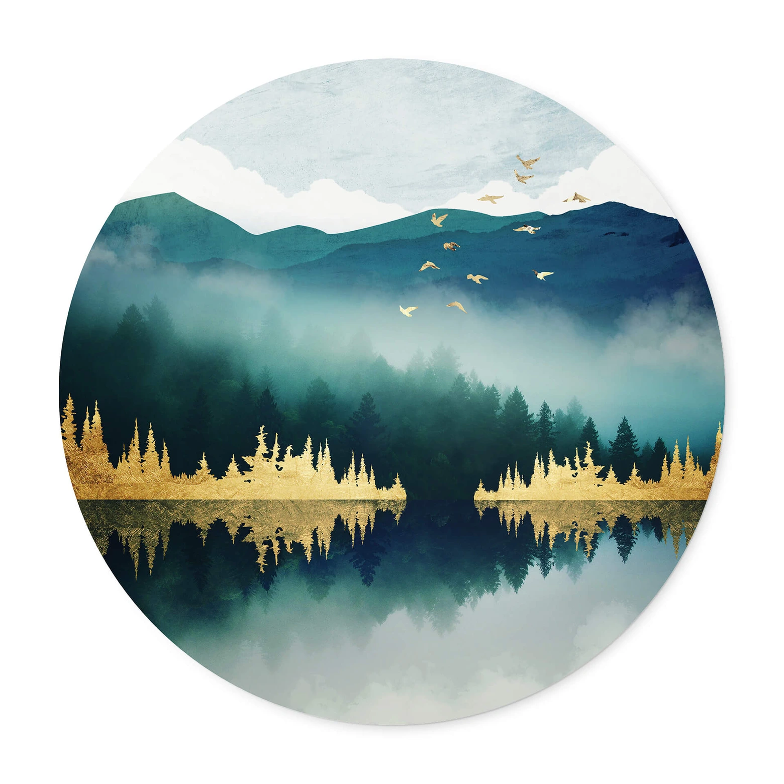 Poster SpaceFrog Designs - Morgenruhe - Rund | wall-art.de