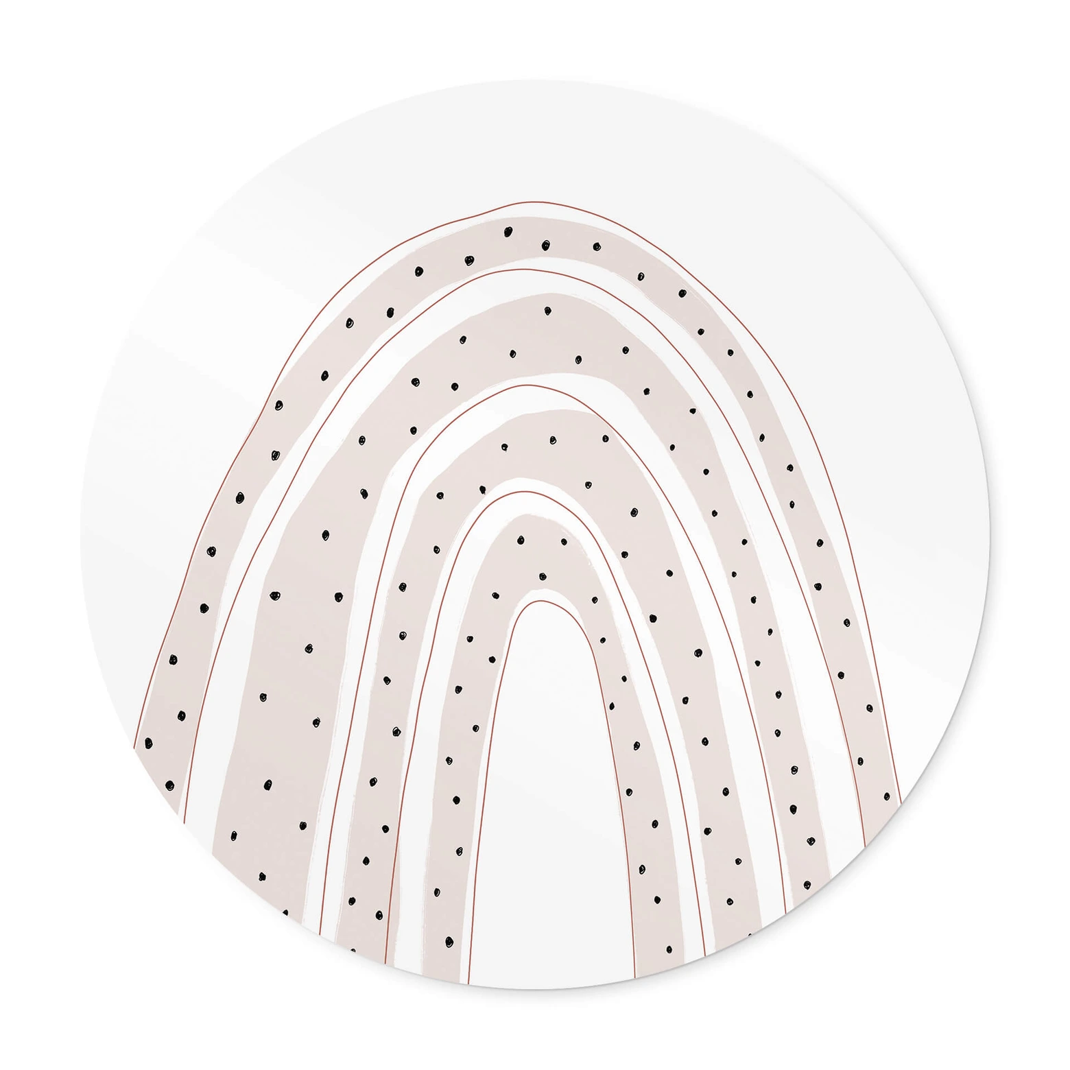 Ronde Poster Uplusmestudio - Abstracte Regenboog met Dots | wall-art.nl