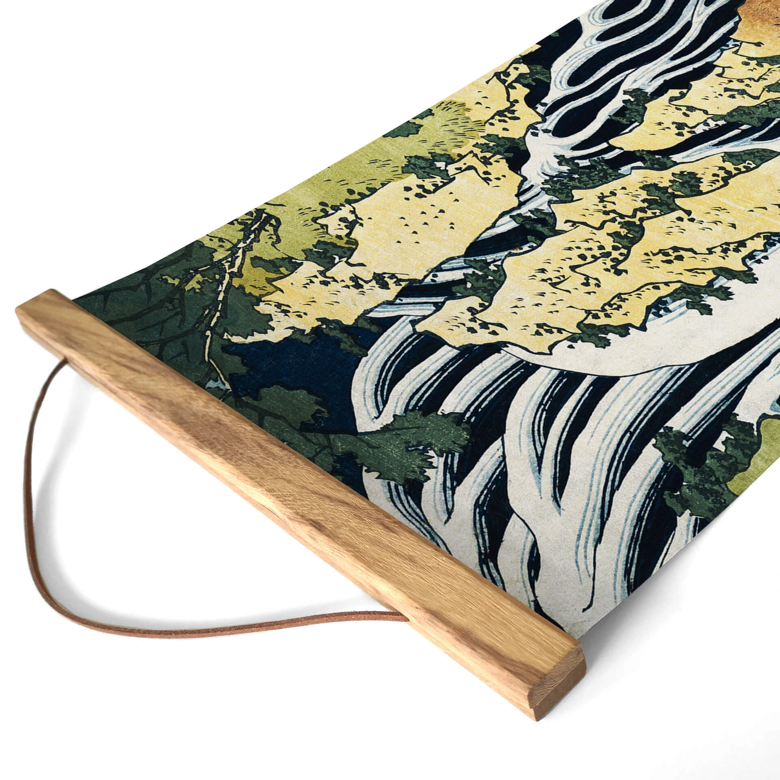 Affiche textile Hokusai - La cascade de Kirifuri - Panorama | wall-art.fr