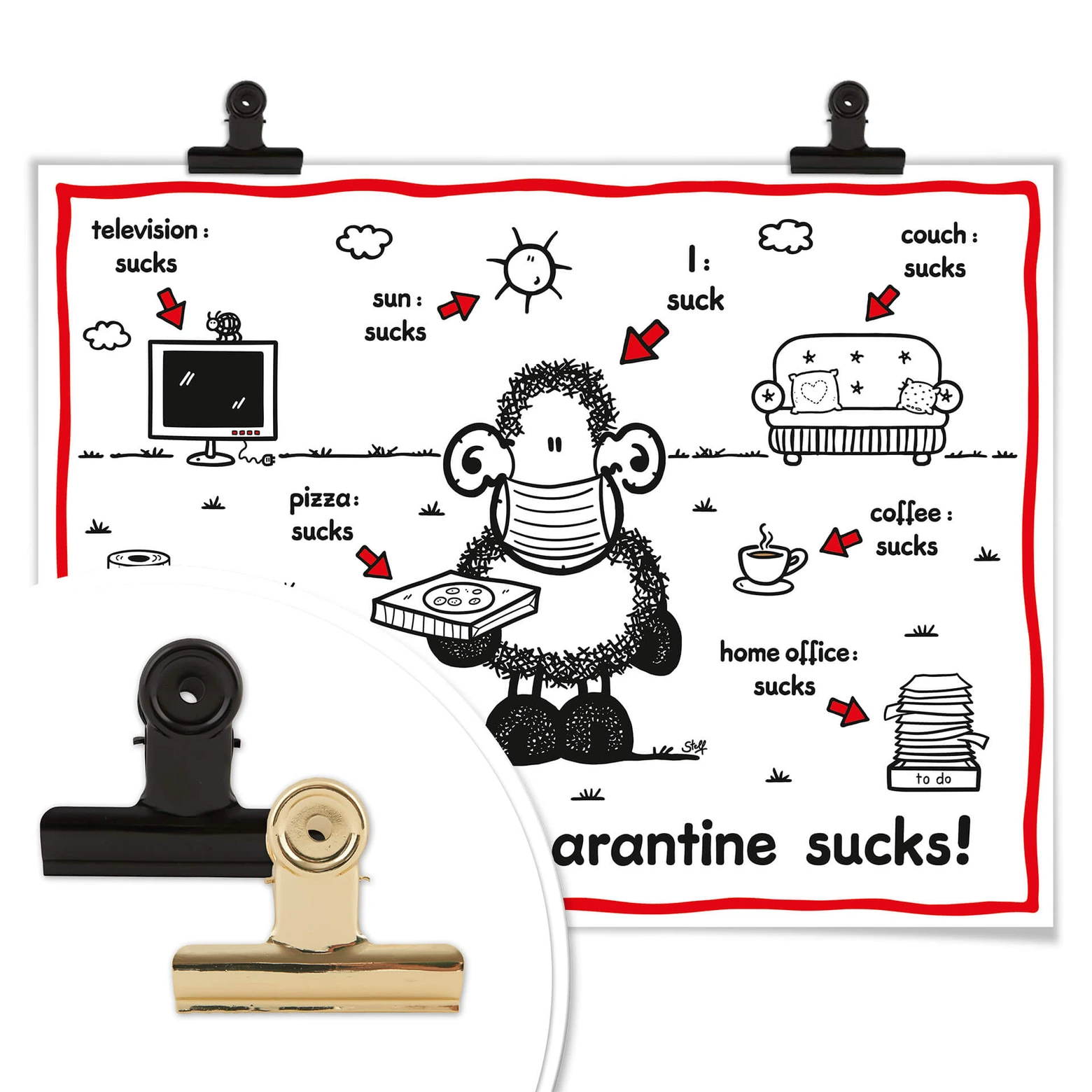 Poster Sheepworld - Quarantine sucks | wall-art.de