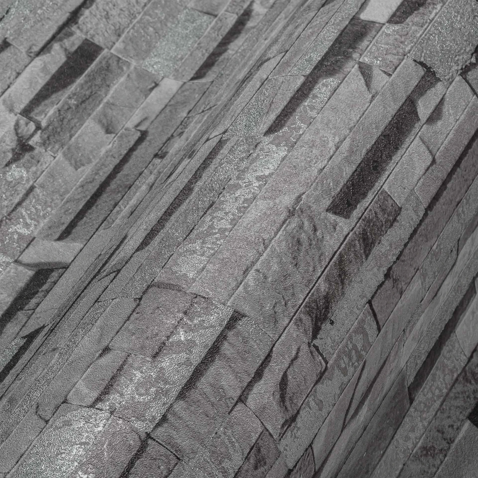 3D behang steen look grijs steen behang - vliesbehang stenen muur ...