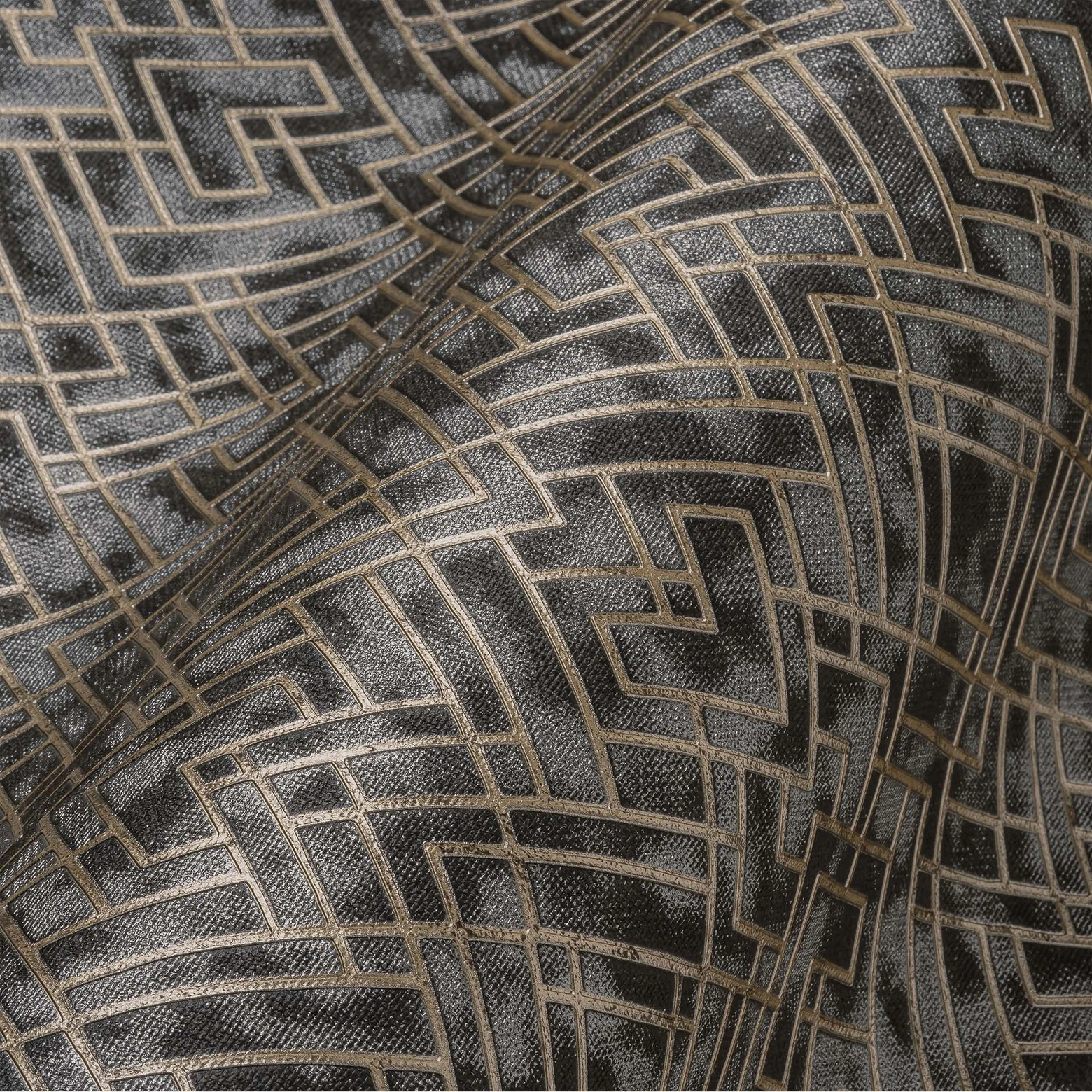 design behang zwart goud - moderne grafische vliesbehang glanzend ...