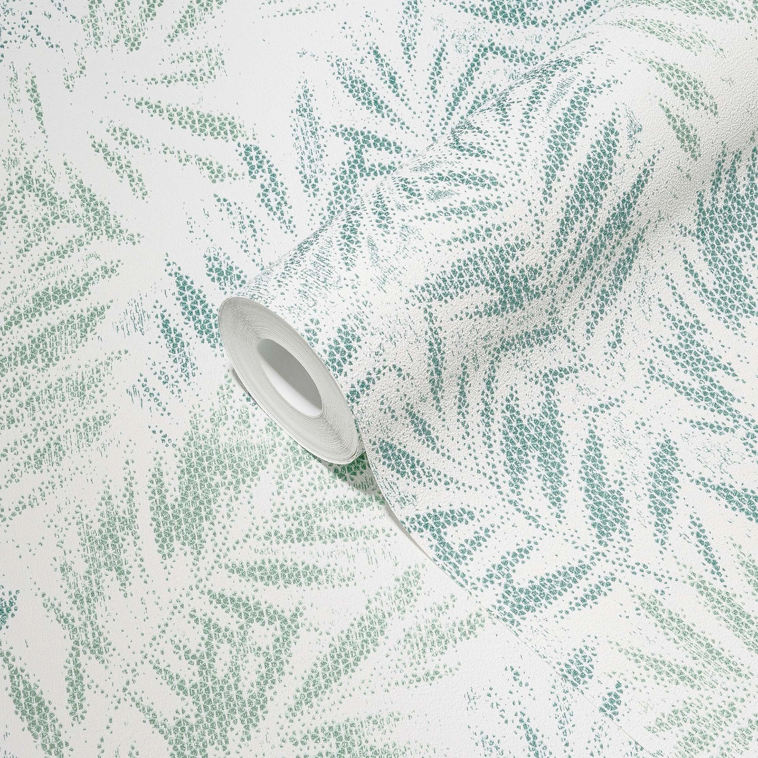 behang bladeren wit, groen - modern vliesbehang palmbladeren patroon ...