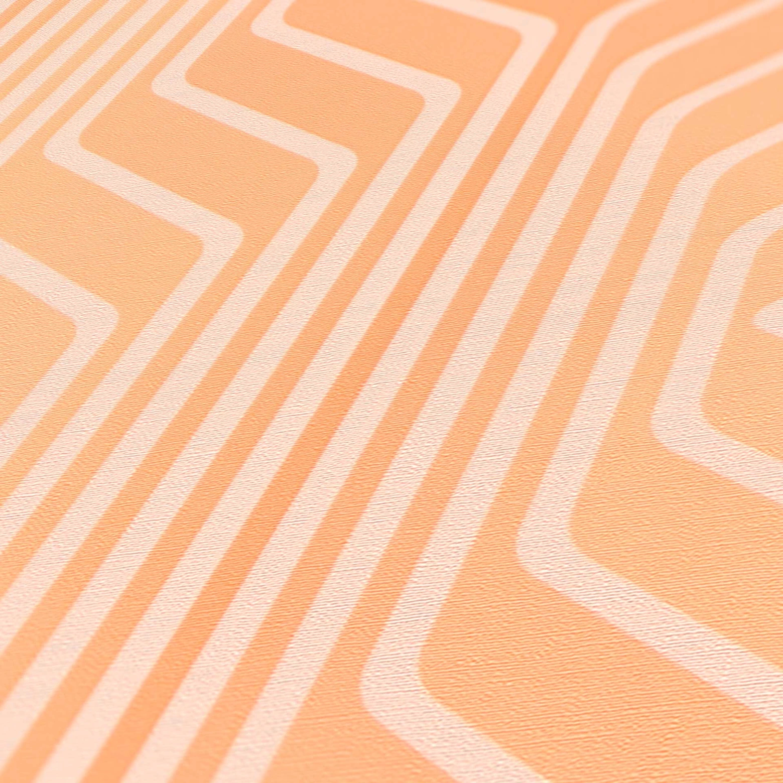 Retro behang oranje beige - vintage abstract vliesbehang - gelaagd ...