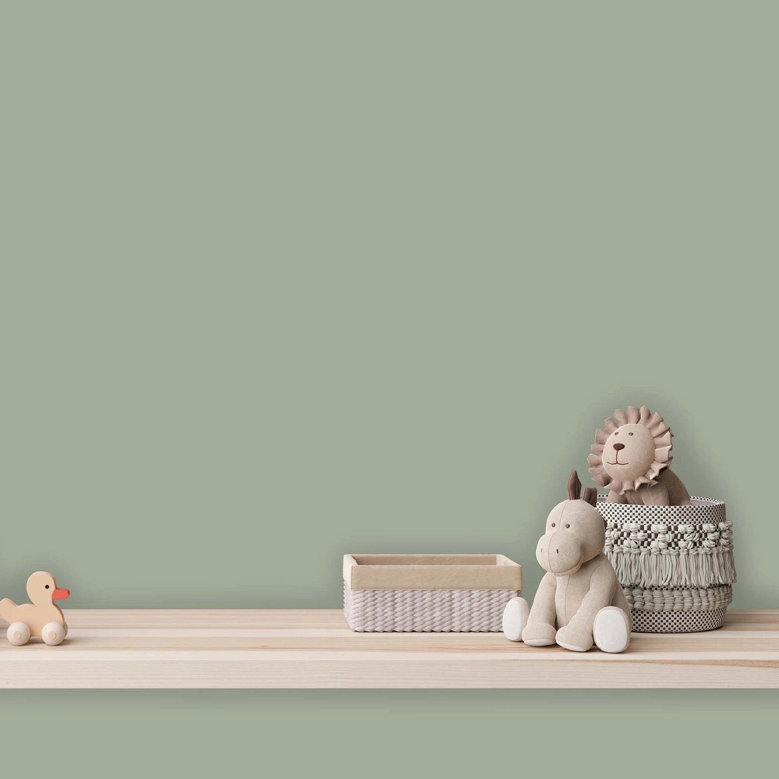 Muurverf groen halfmat - THE COLOR KITCHEN Sane Sage | wall-art.nl