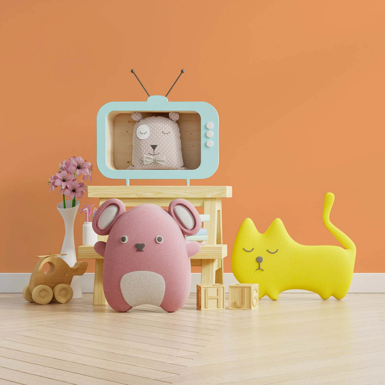 Muurverf oranje zijdemat - THE COLOR KITCHEN Pure Papaya | wall-art.nl