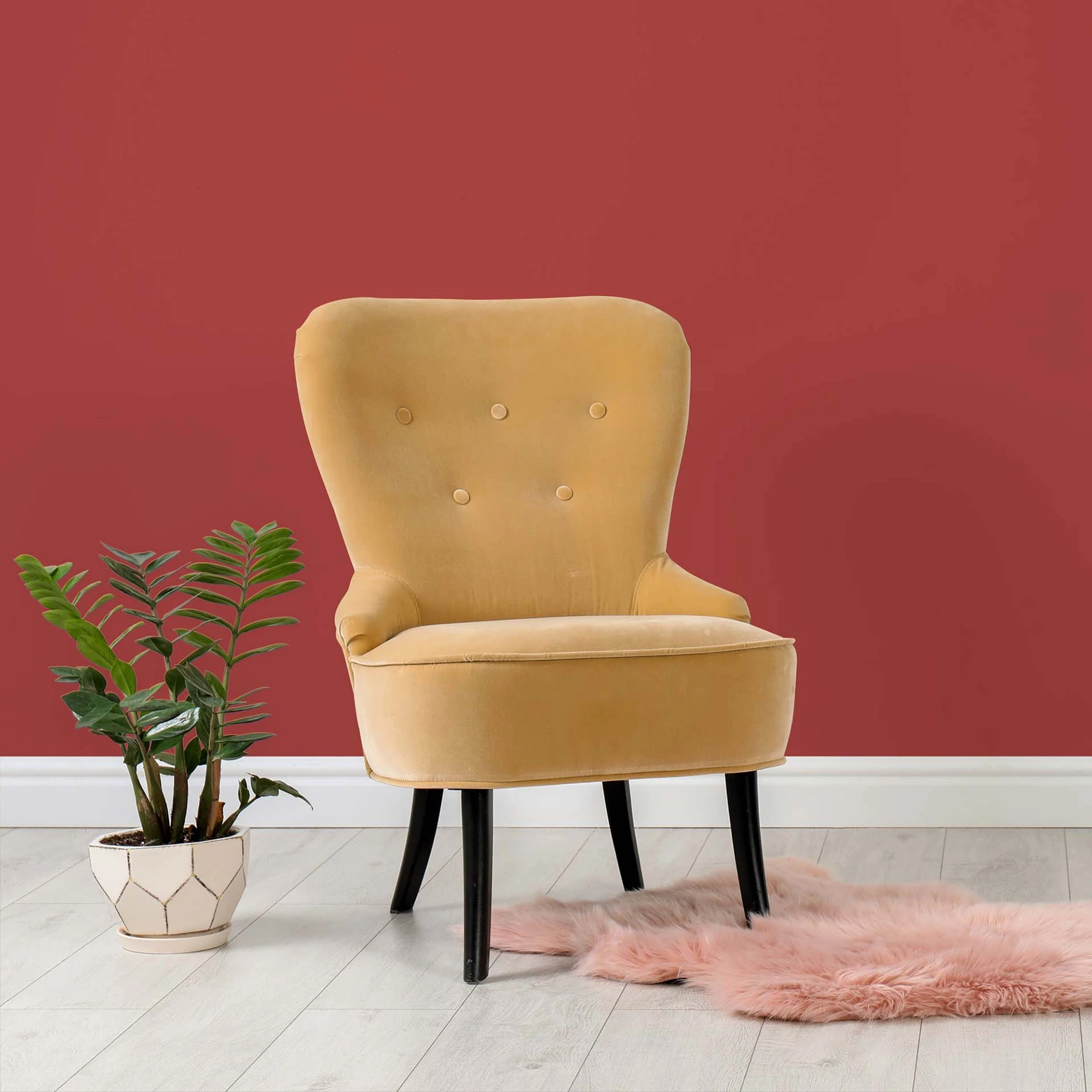 Muurverf rood zijdemat - THE COLOR KITCHEN Cheeky Chilli | wall-art.nl