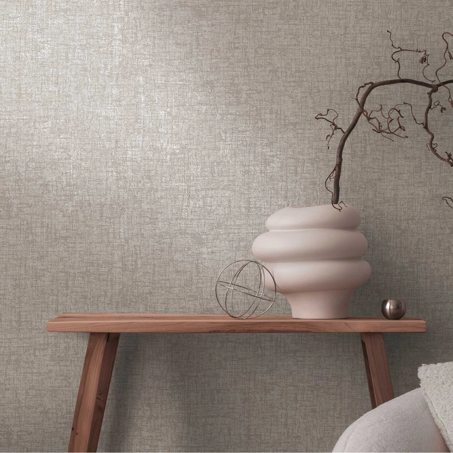 Design behang met fijne structuur medium grijs - urban chic vliesbehang ...