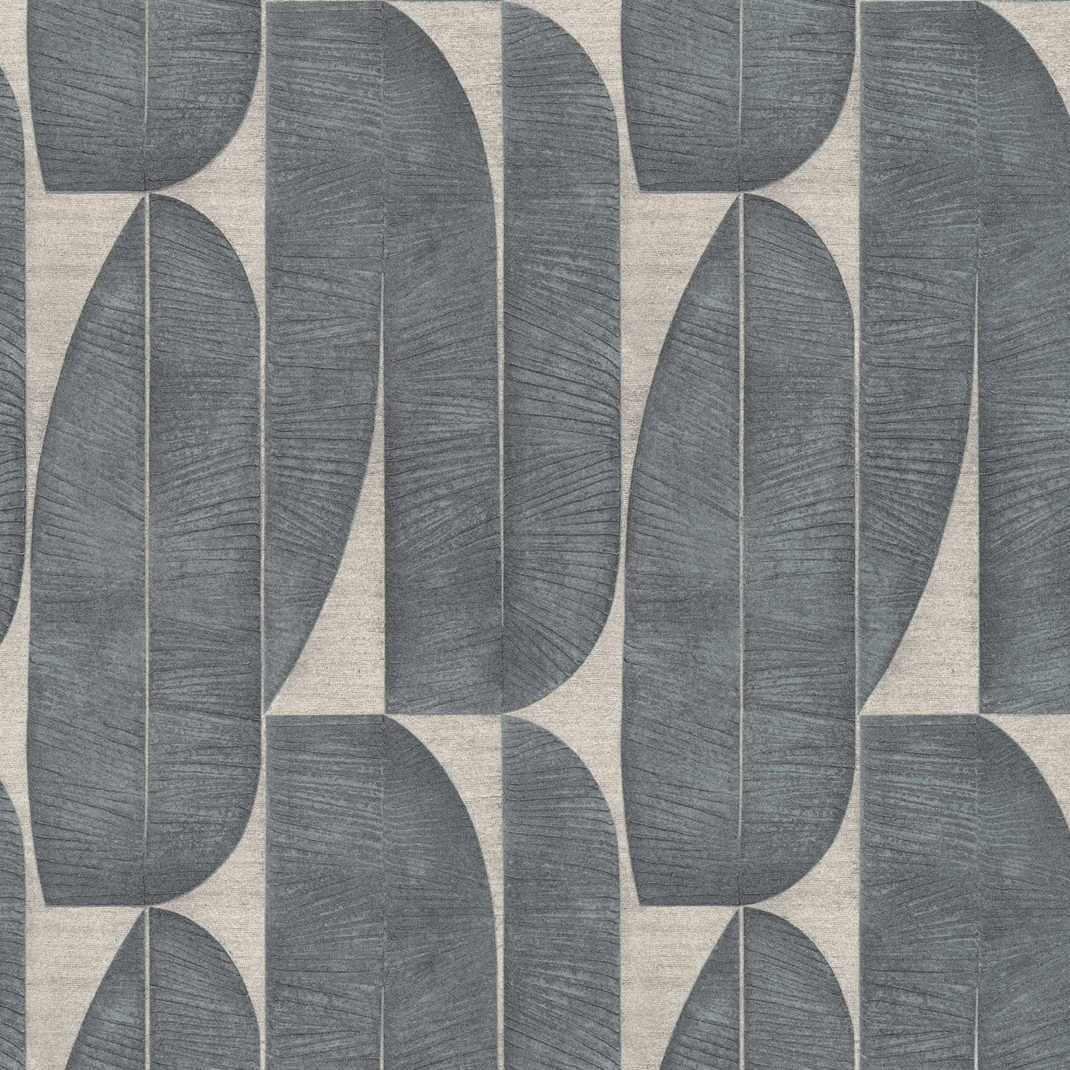 Designer vliesbehang met bladmotief in donkergrijs - abstract behang ...