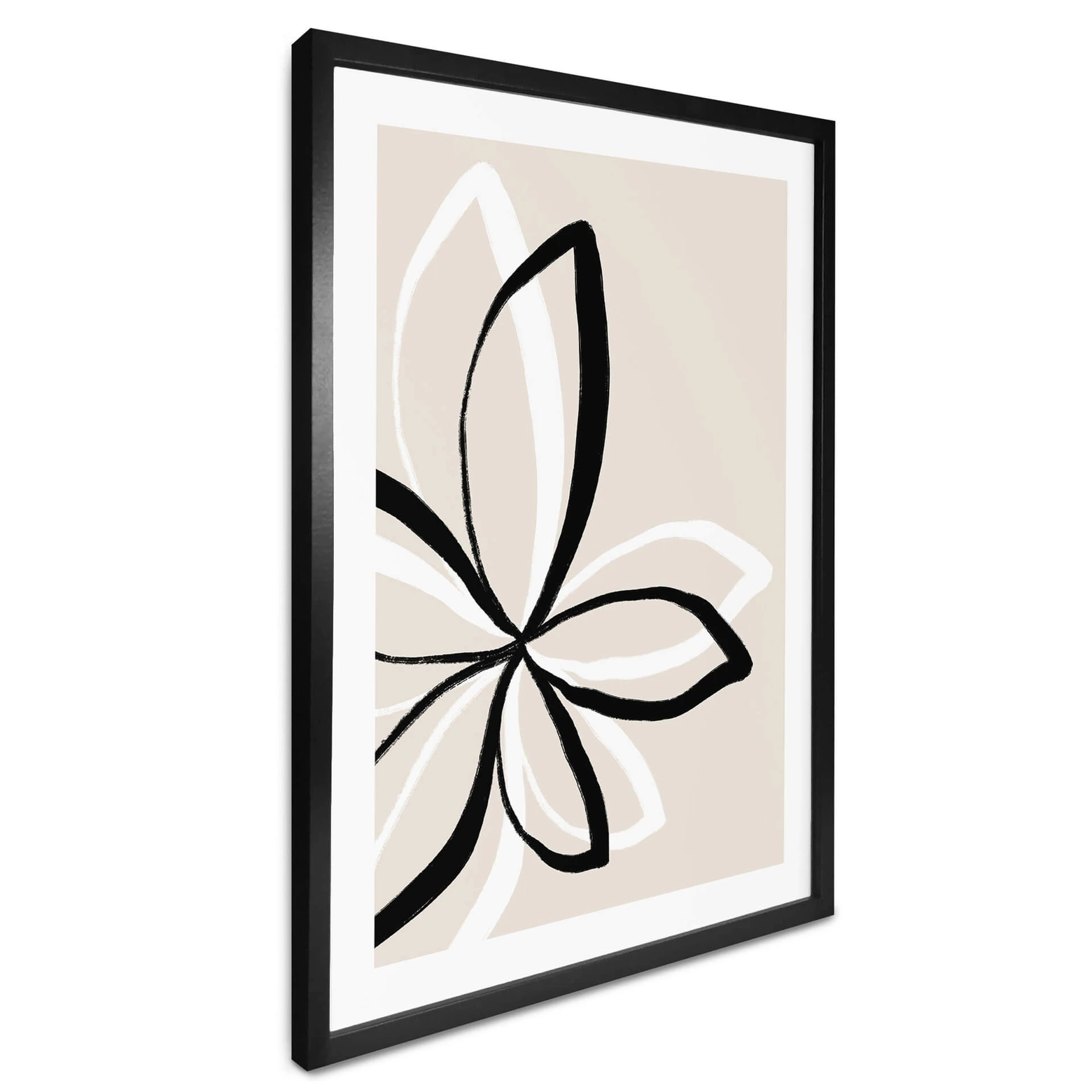 Poster uplusmestudio - Line Art - Die doppelte Blüte | wall-art.de