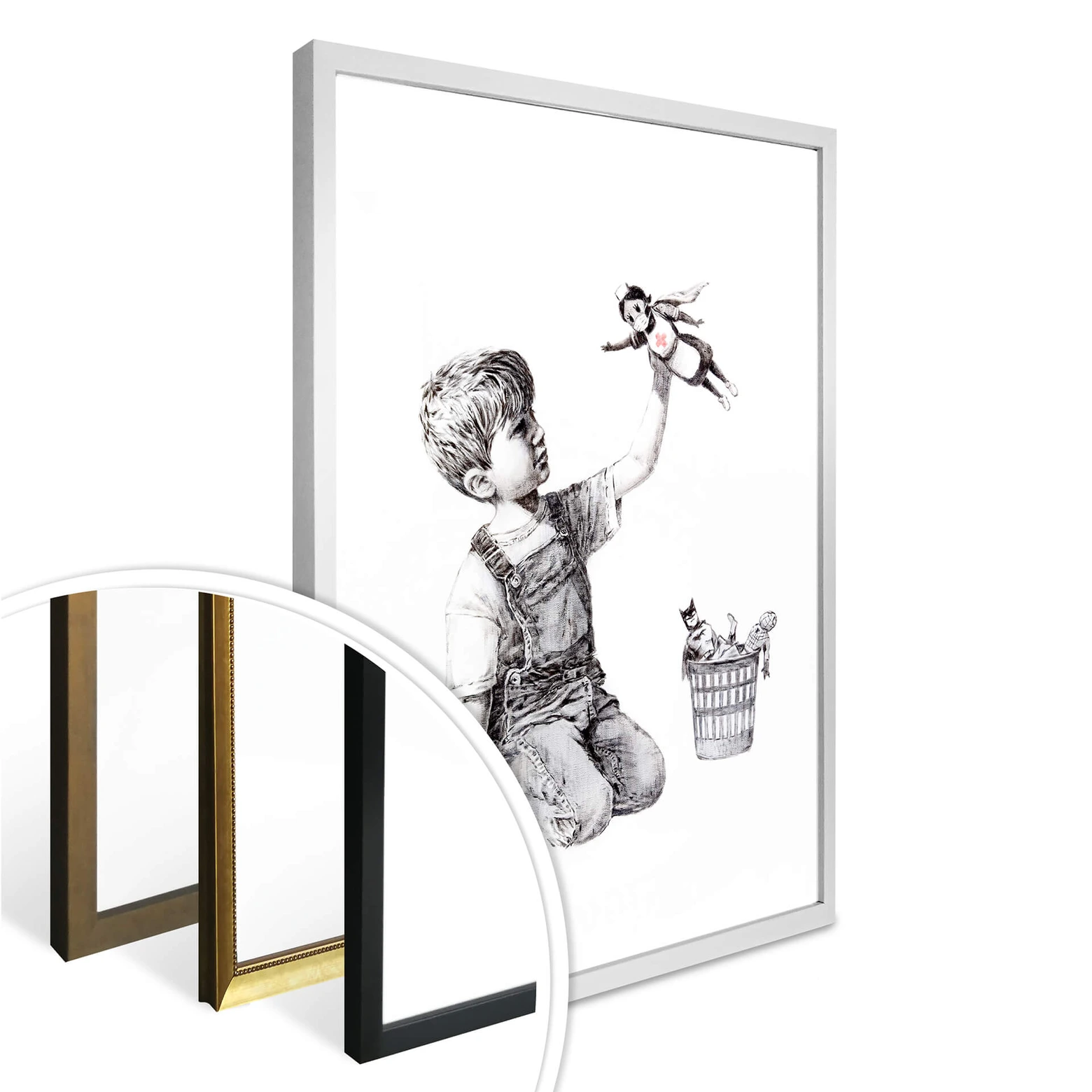 Poster Banksy - Real Hero | wall-art.nl