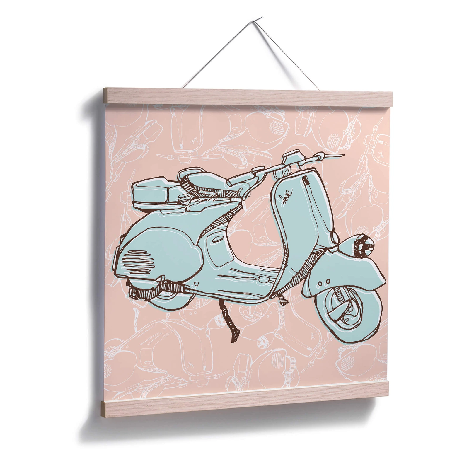 Poster Illustrated Vespa | wall-art.de