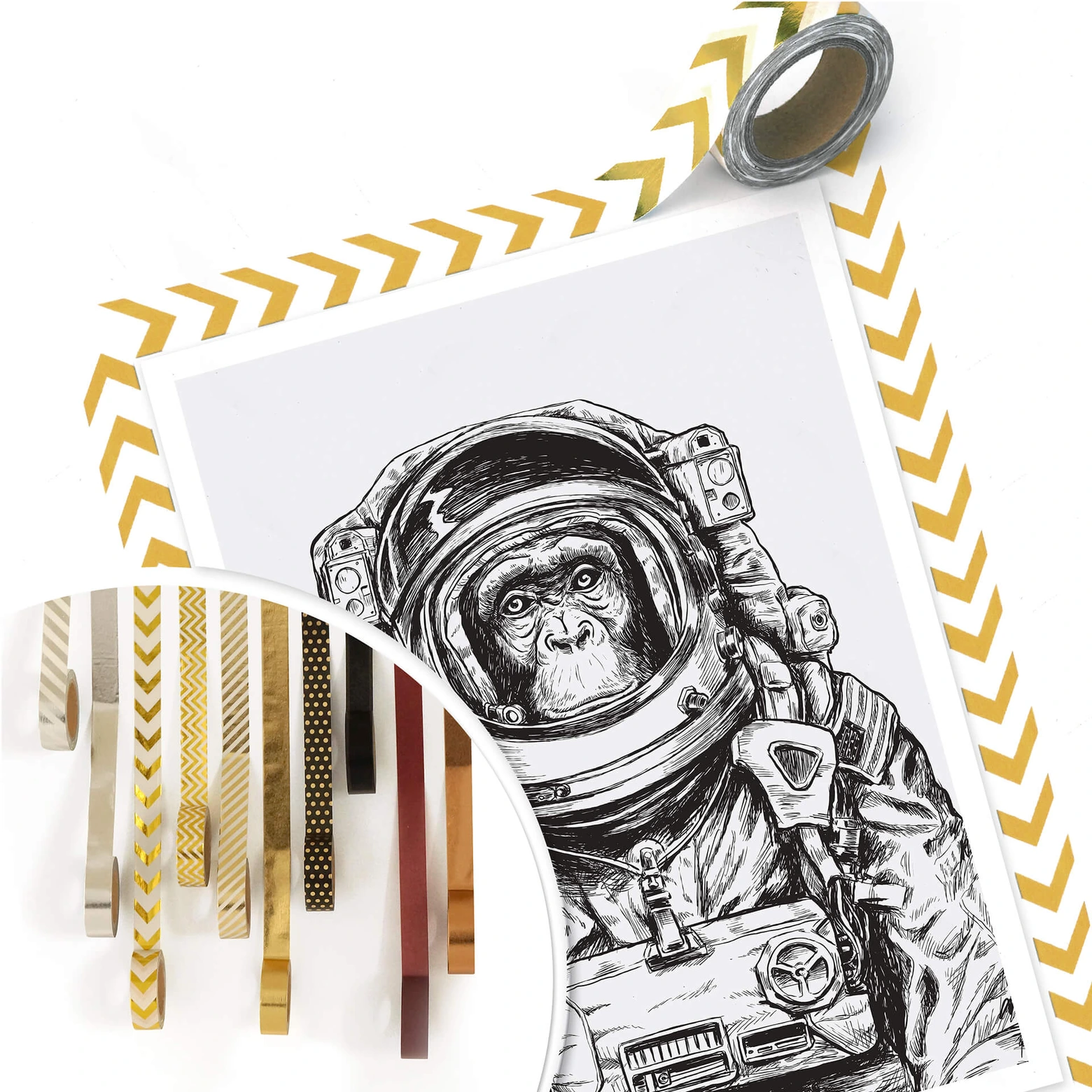 Poster Space Monkey | wall-art.nl