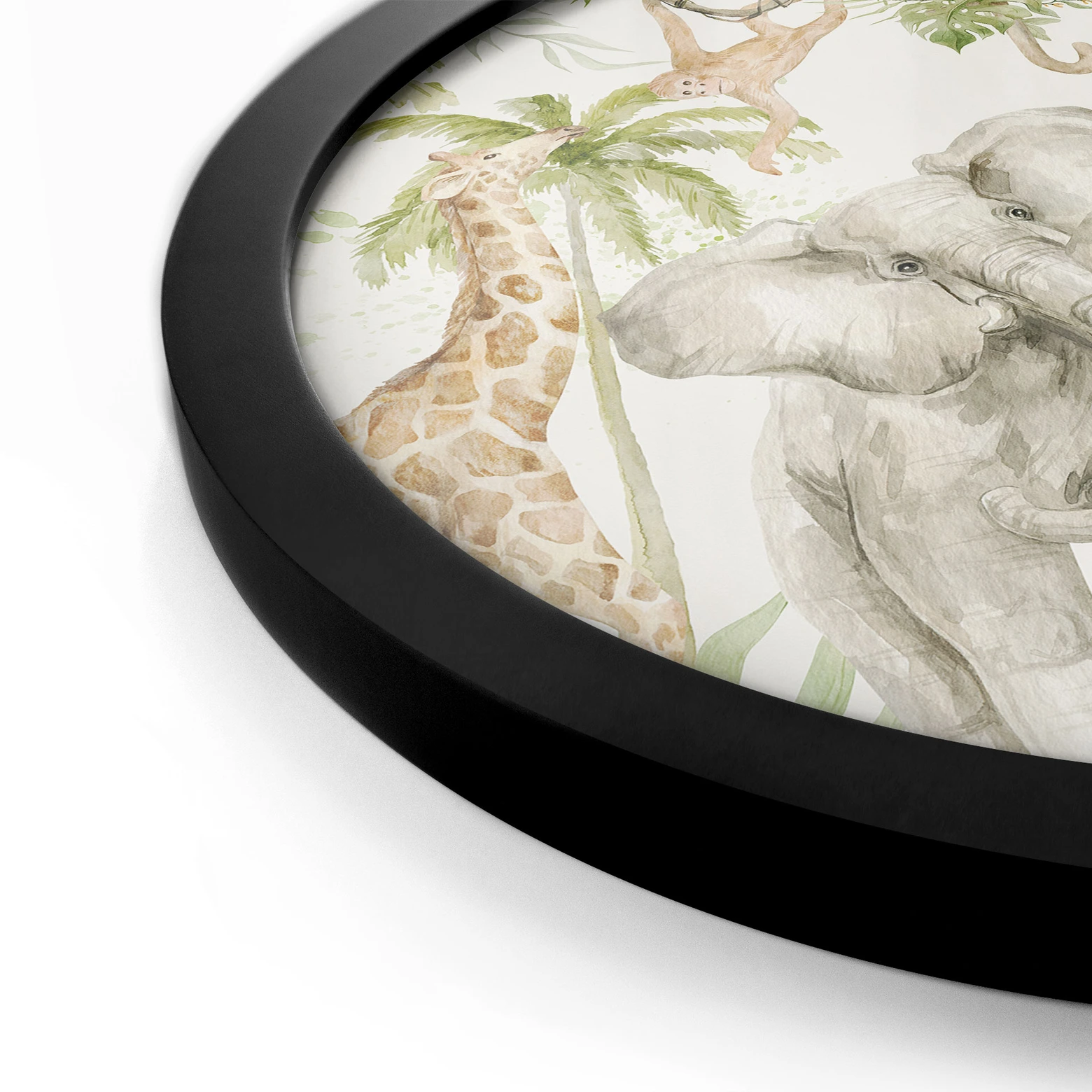 Poster Tiere im tropischen Dschungel - UN Designs - Rund | wall-art.de