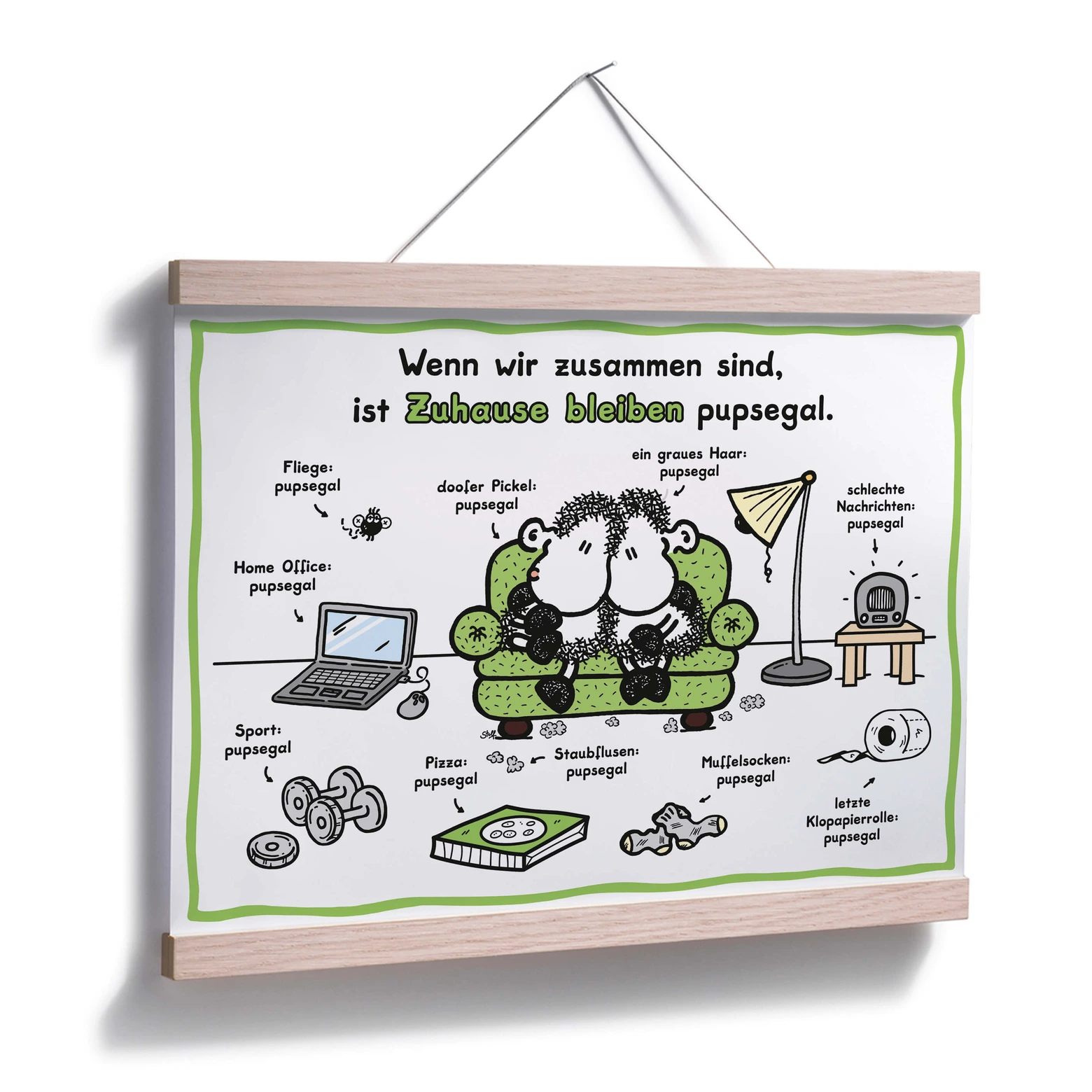 Poster Sheepworld - Zuhause bleiben pupsegal | wall-art.de
