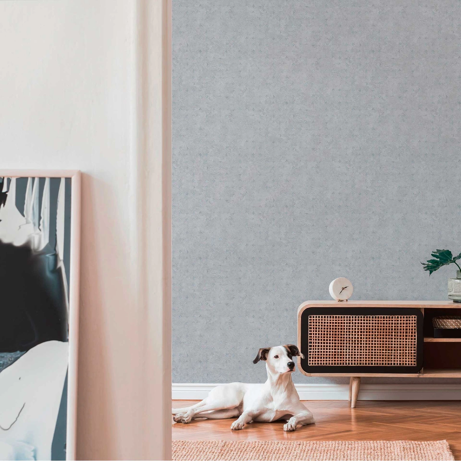 Vliesbehang met structuur in limoenwit met fijn ruitpatroon - modern ...