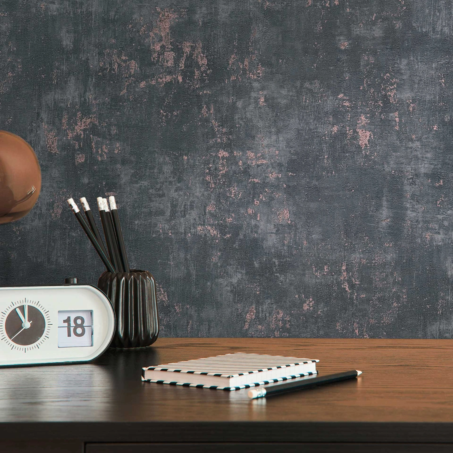 Industrielle Vliestapete Dunkelgrau mit Rosteffekt Wandgestaltung für ...