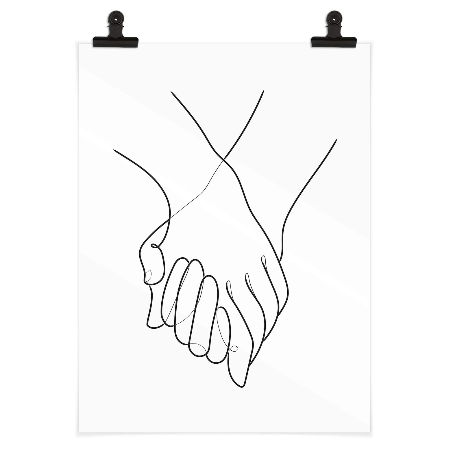 Poster 1X Studio - Line Art Hand in Hand | wall-art.de