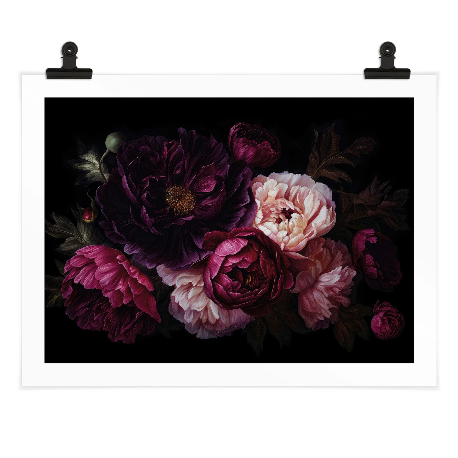 Poster Bouquet de fleurs avec pivoines - UN Designs | wall-art.fr