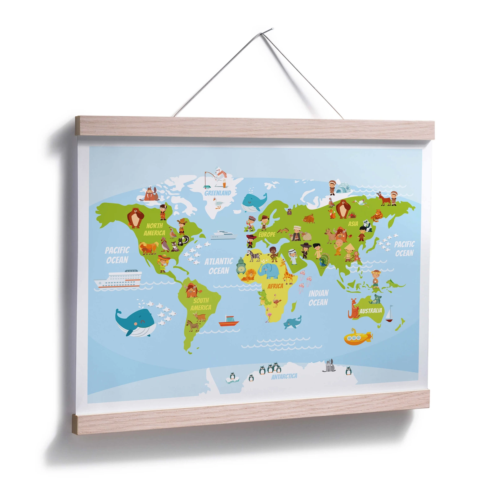 Poster Wereldkaart kinderen | wall-art.nl