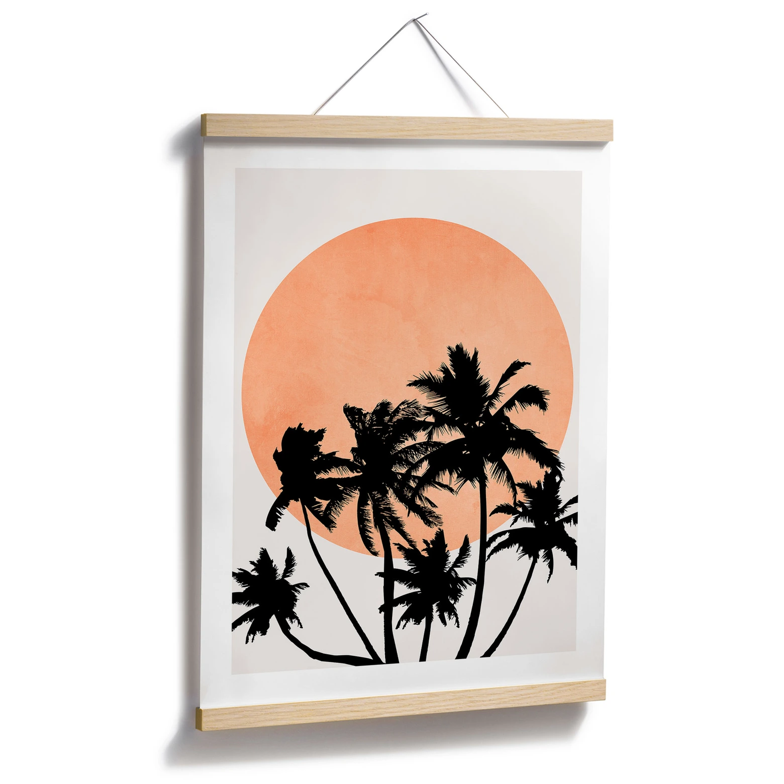 Poster Palmen vor der orangen Sonne - Kubistika | wall-art.de