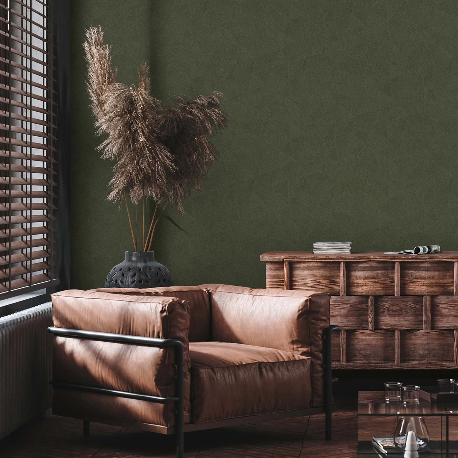 vliesbehang groen modern grafisch design behang donkergroen behang ...