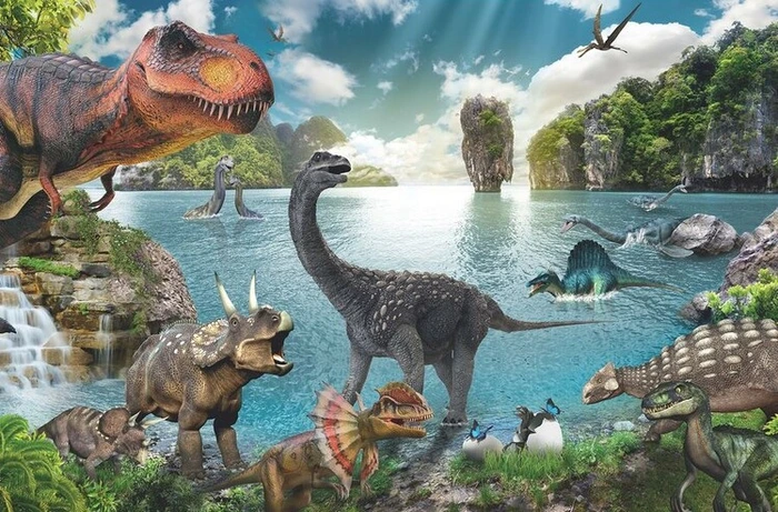 Poster Dinosaurs - Collage 91,5x61 cm | wall-art.dk