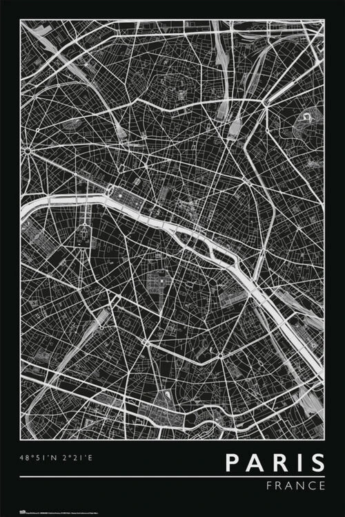 Poster Paris - City Map 61x91,5 cm | wall-art.de